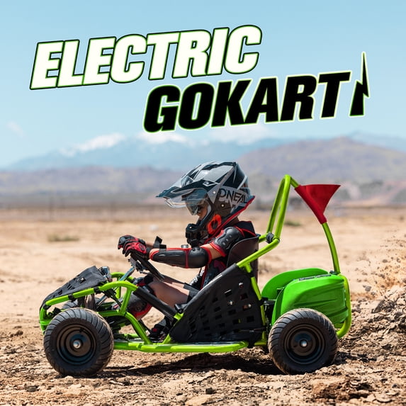 QEASET 48V Electric Go-Kart 1000W Brushless Motor, 20mph Max, 13" All ...