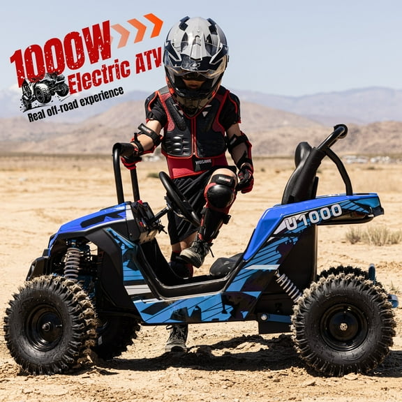 MotoTec 48V 1200W Electric Kids UTV Truck, Rideable Off-Road ATV, Green ...