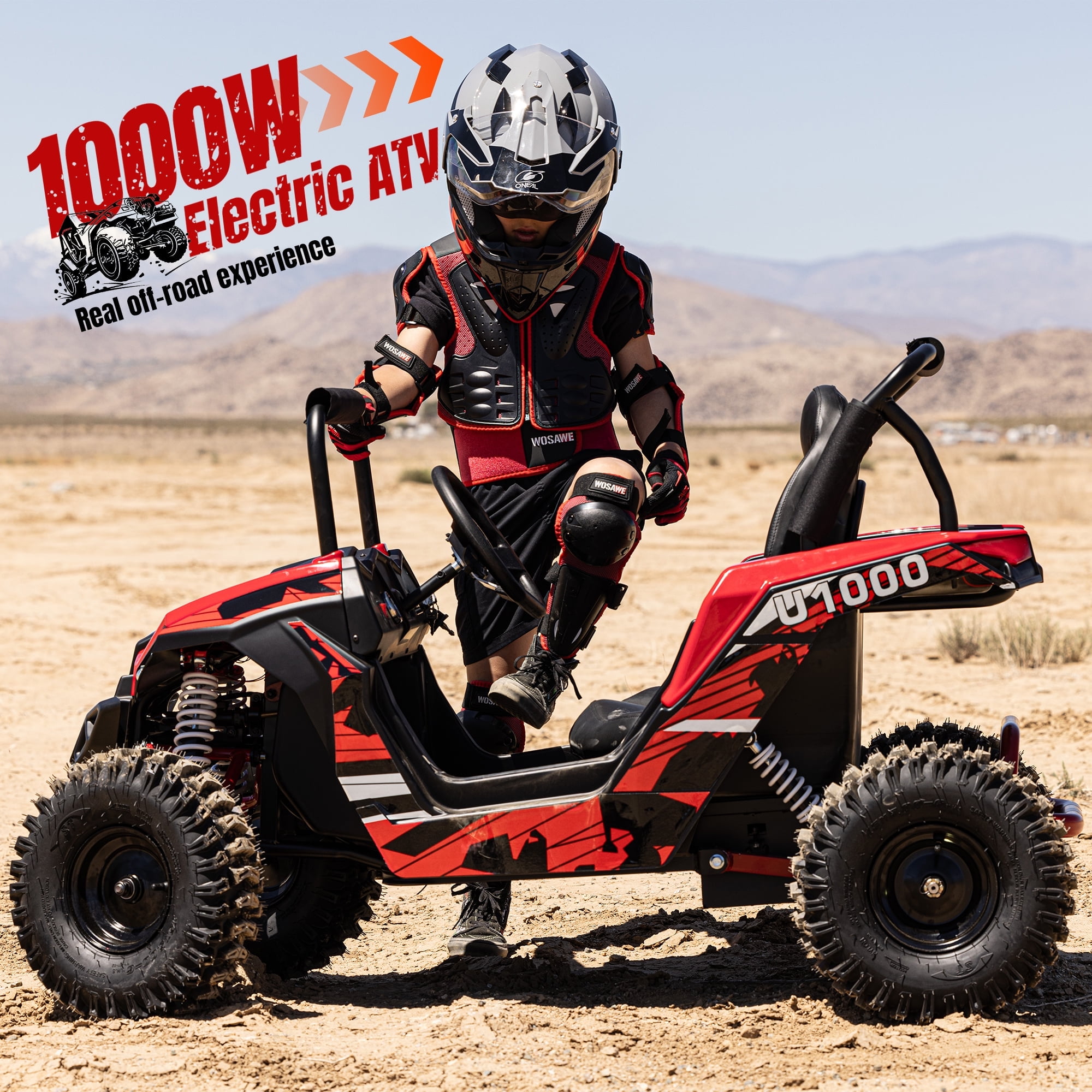 QEASET 48V UTV Electric Off-Road Vehicle for Adults, 3-Speed with ...