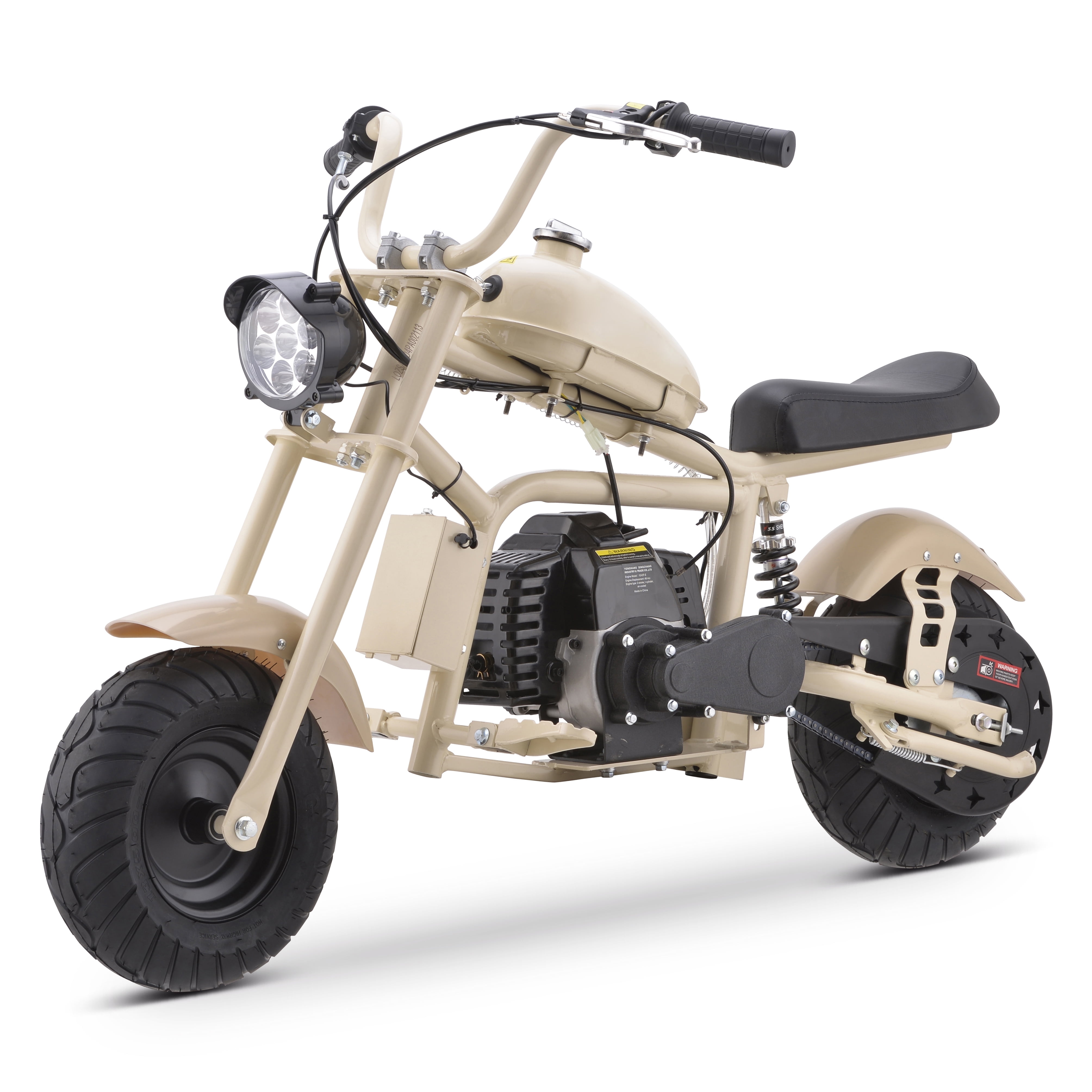 QEASET Gas Mini Chopper Bike, 49.4 CC 2-Stroke Dirt Bike with Big ...