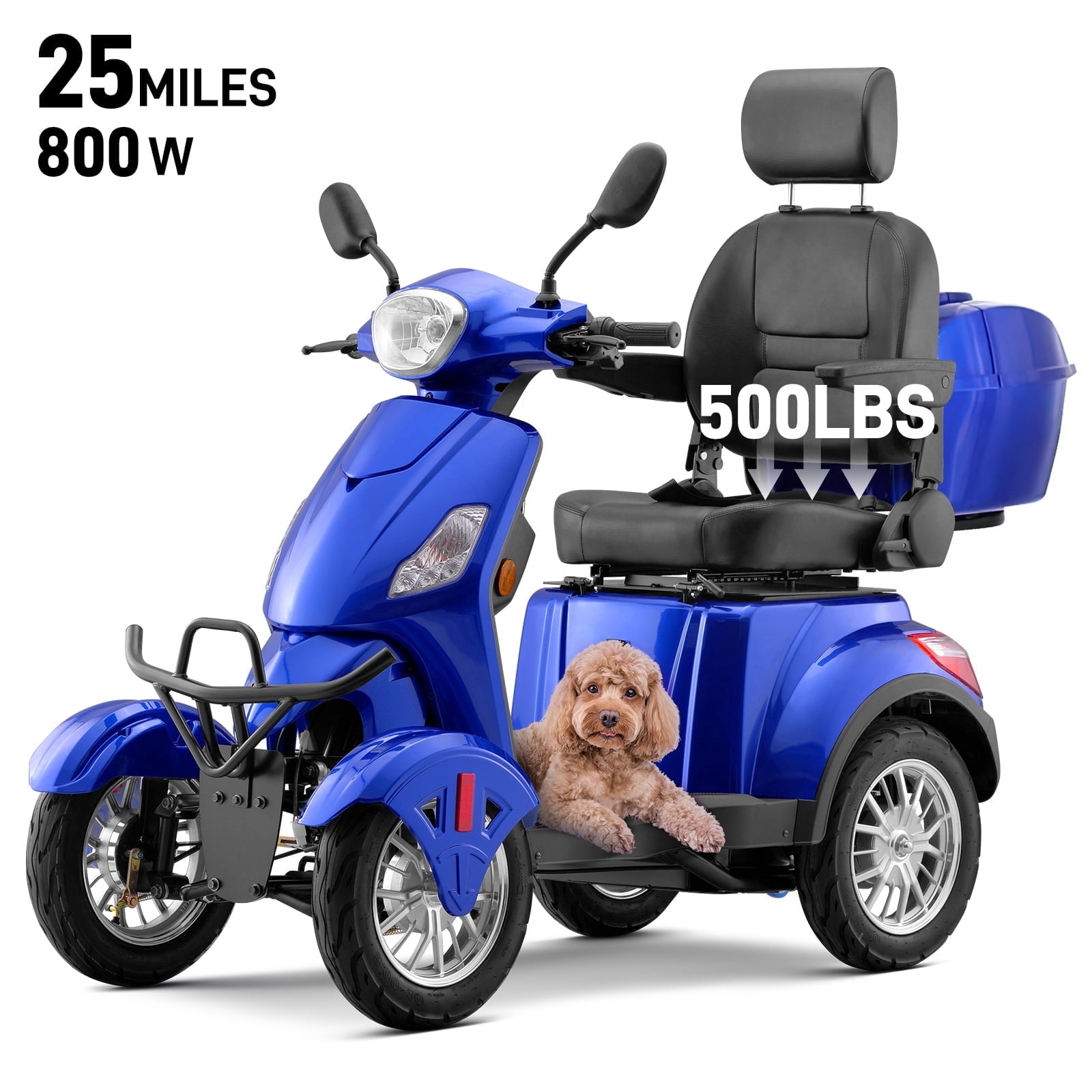 Arshin Heavy Duty 4 Wheel Mobility Scooters for Seniors & Adults 500lbs ...