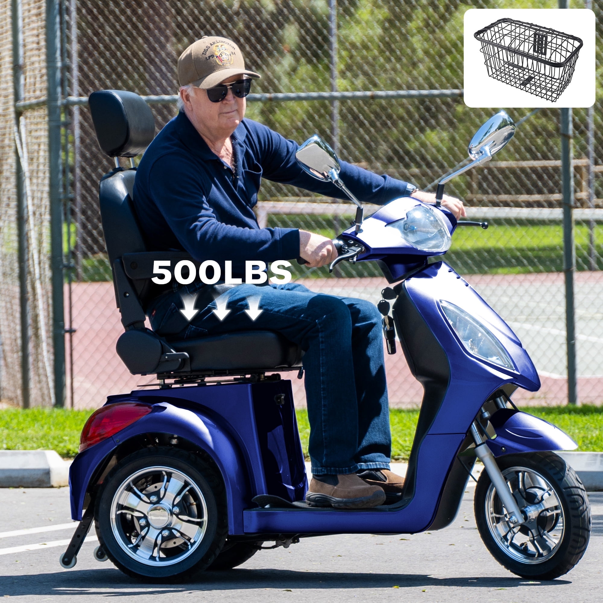 Heavy Duty 3 Wheel Mobility Scooters for Seniors & Adults 500lbs ...
