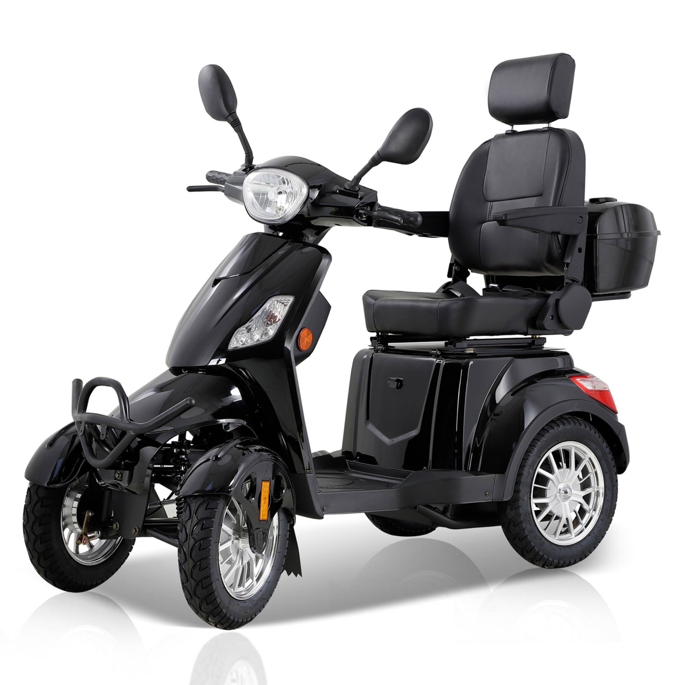 QEEKA 4-Wheel Mobility Scooter with Electric Powered Chair, 800W for Travel, Long Range Battery ...