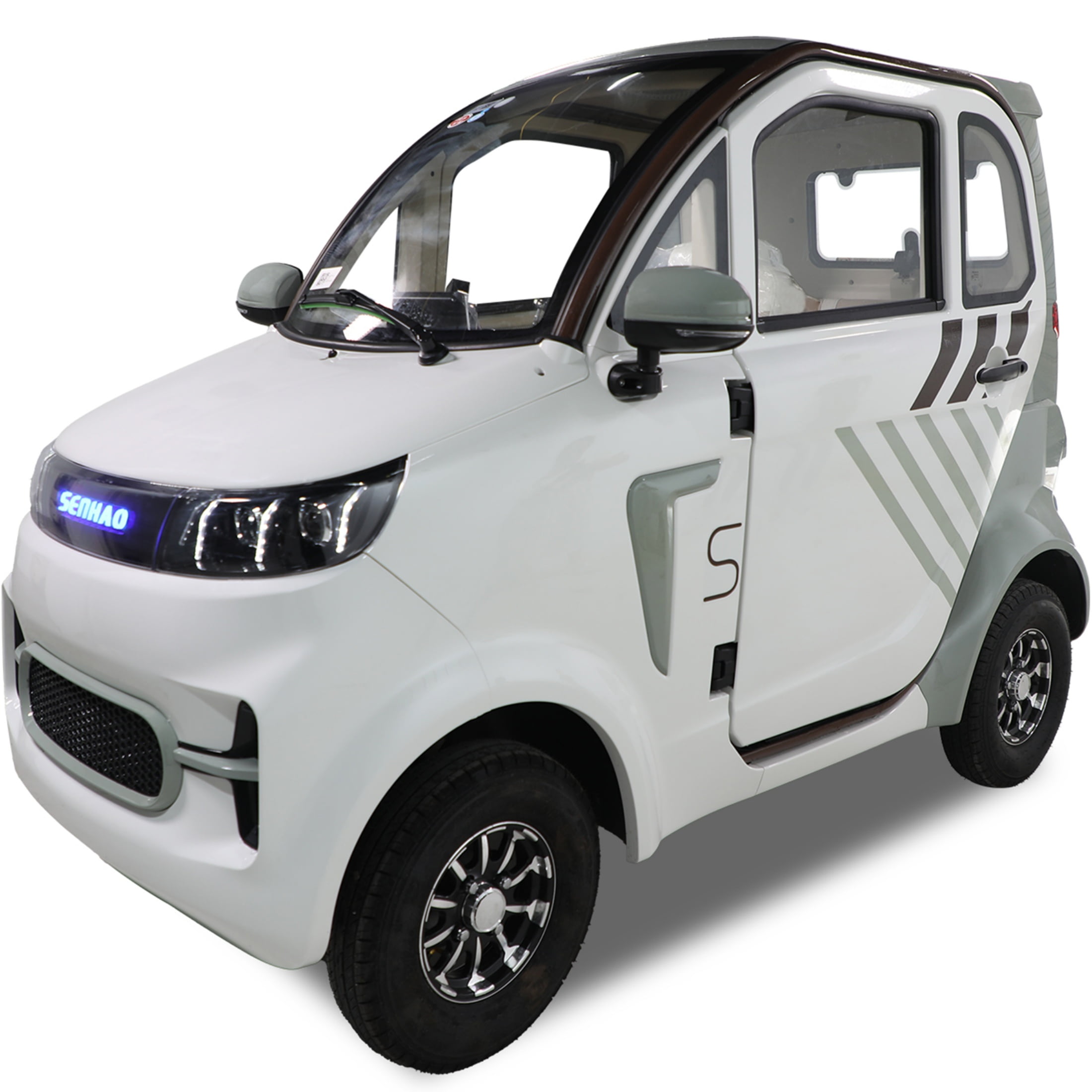 QEEKA Enclosed Mobility Scooter for Seniors,Outdoor 4 Wheel 3 Passenger Adults Elderly Powered ...