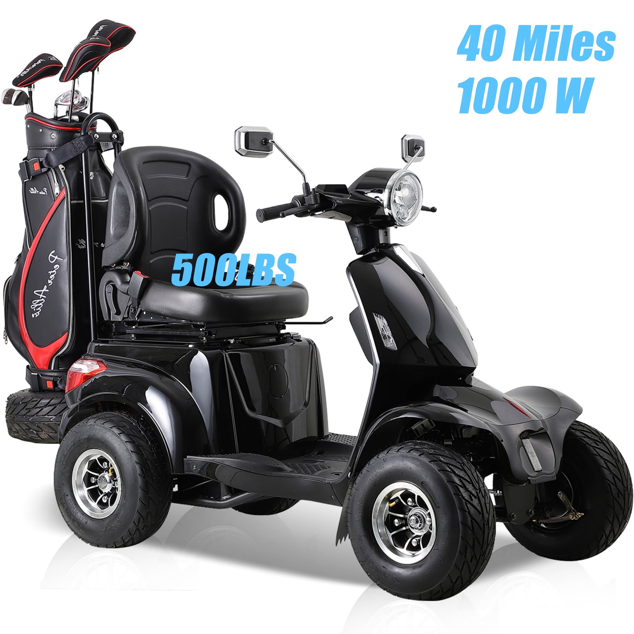 QEEKA Heavy Duty 4-Wheel Electric Golf Cart & Mobility Scooter for ...