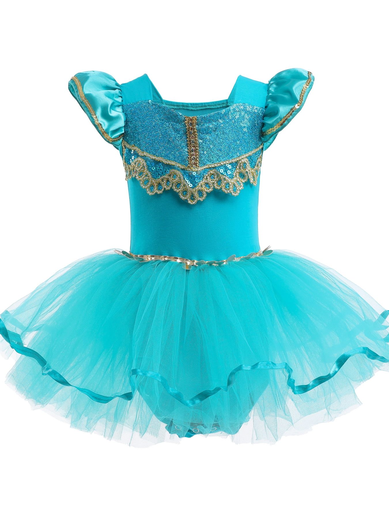 QEFJNO 3-8Y Big Girls Princess Leotards Ballet Dance Dress Kids Sequins ...