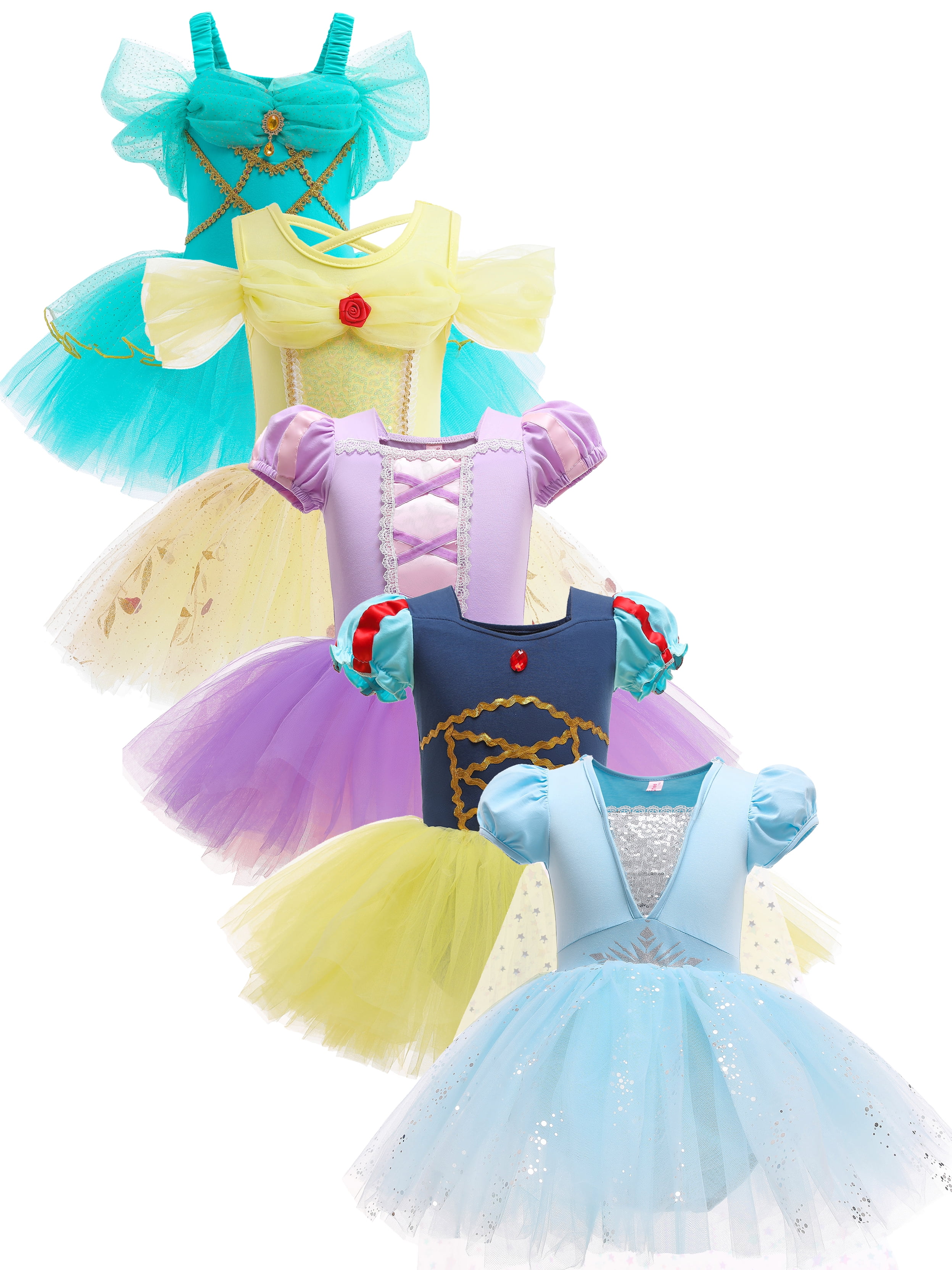 QEFJNO 3-8Y Girls Leotards Ballet Dance Dress with Cape Kids Ballerina ...