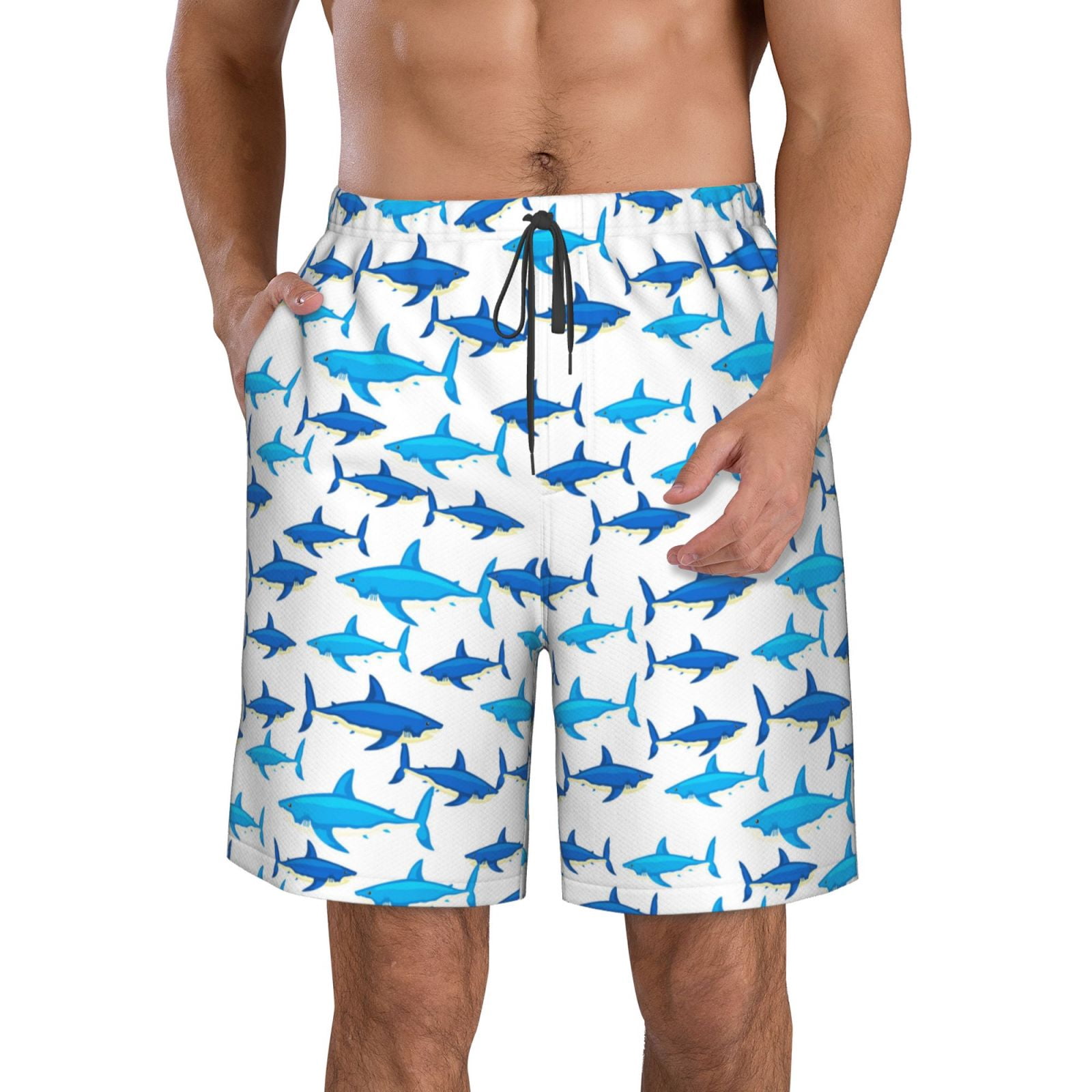QEKEE dwsignname Mens Casual Shorts - Drawstring Summer Beach Stretch ...