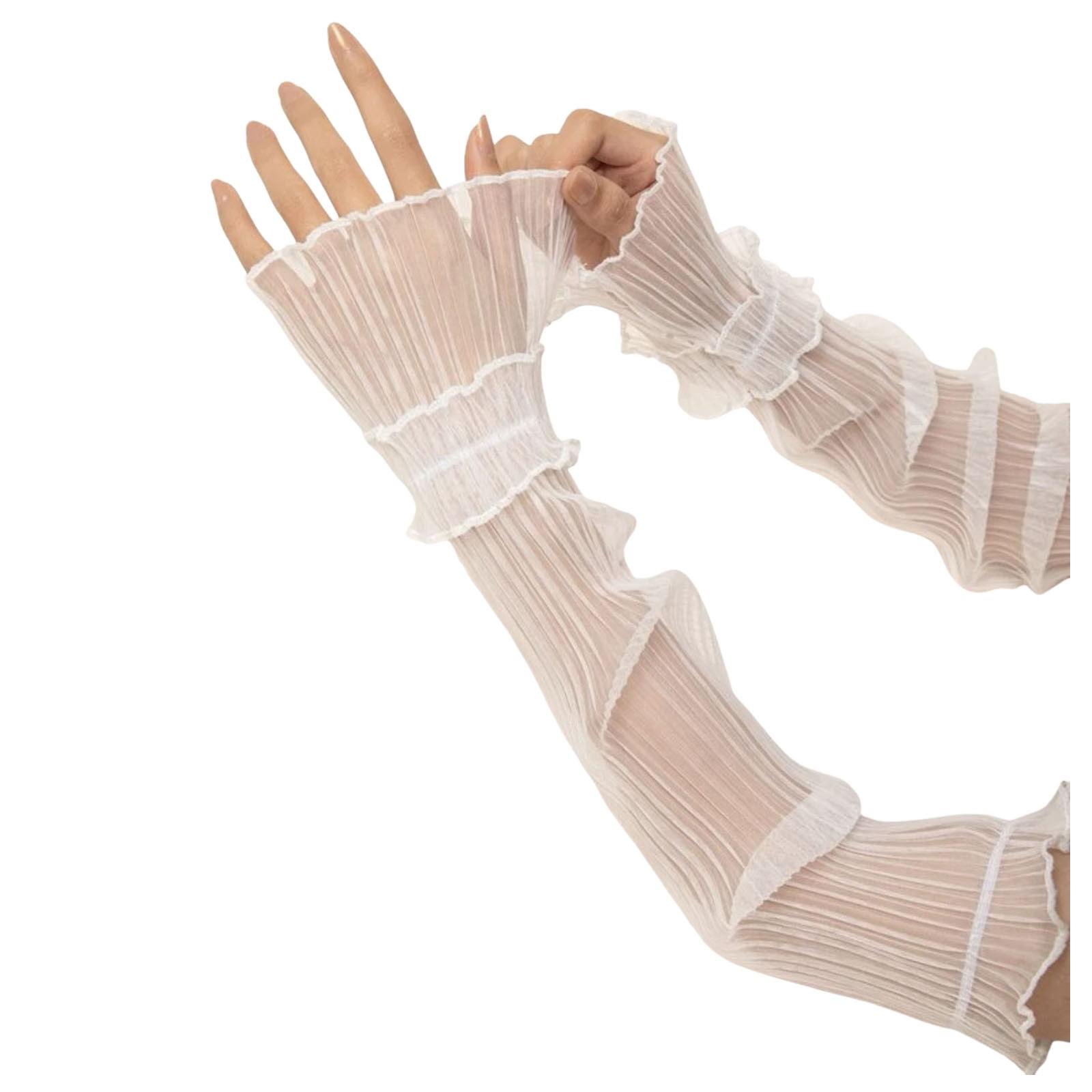QEMAUUA Women's Detachable Lace Layering Fashionable Arm Sleeves ...