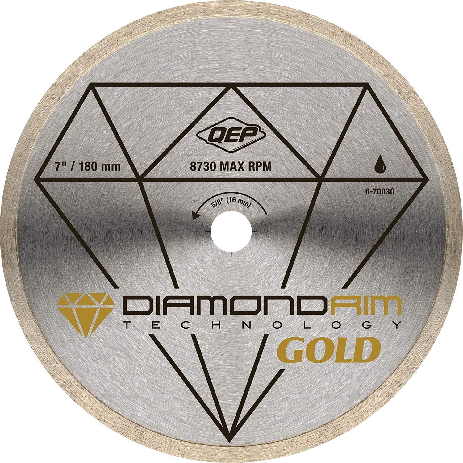 QEP 6-7003Q Continuous Rim Diamond Blade, 7-Inch Diameter, 5/8-Inch ...