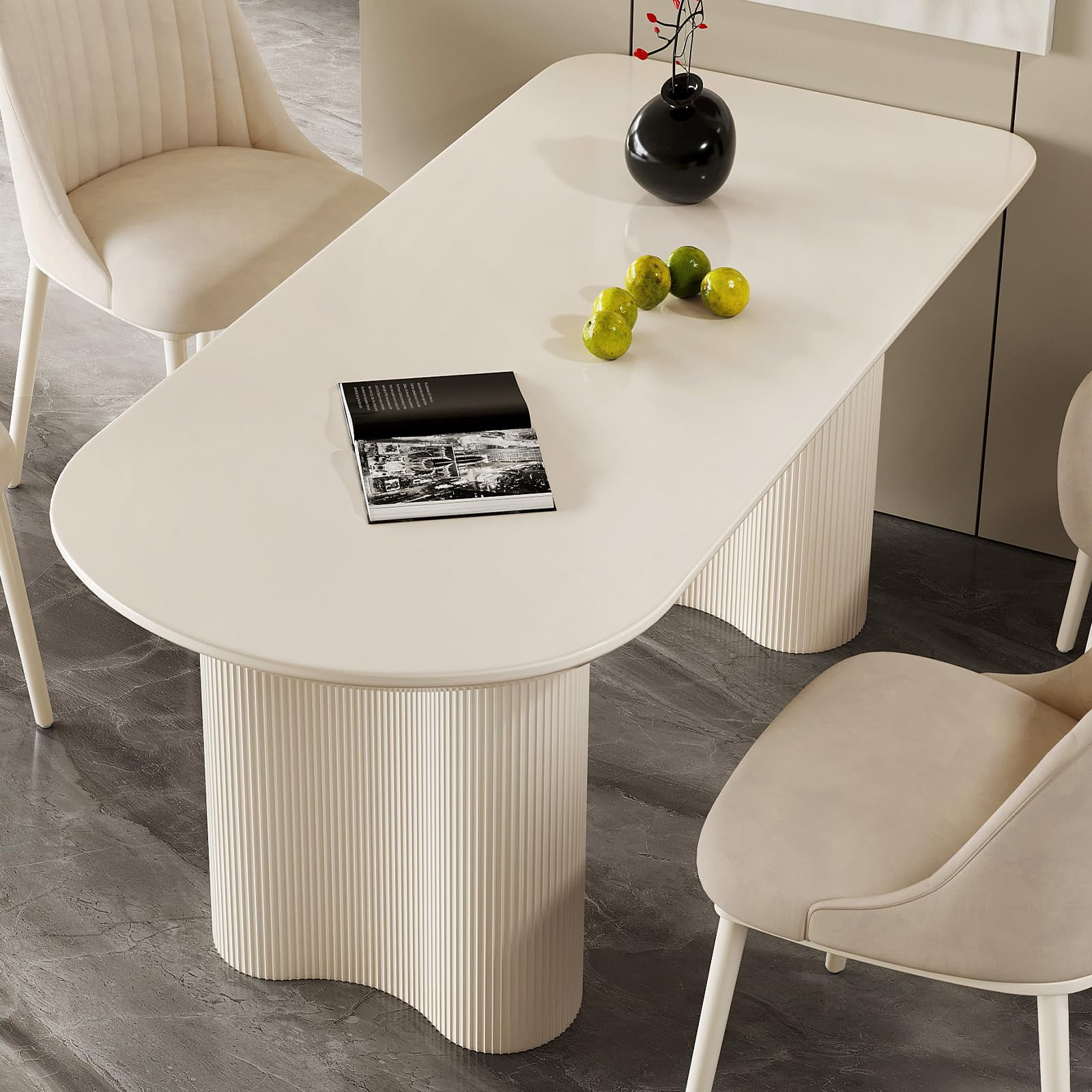QEZEOM 71" Dining Table, Modern Kitchen Table for 6, Rectangle Dining ...