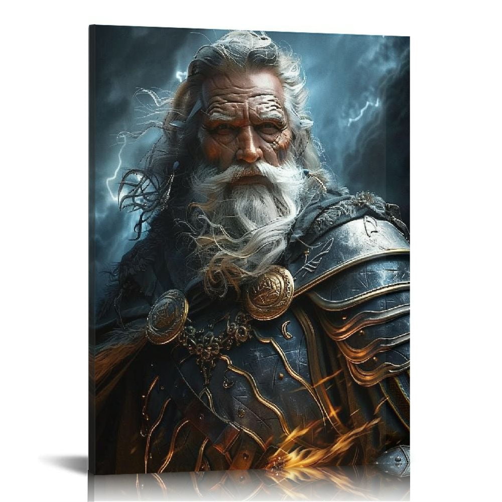 QFMY Ancient Greek Mythology Zeus Poster Sky God Zeus Art Poster Canvas ...