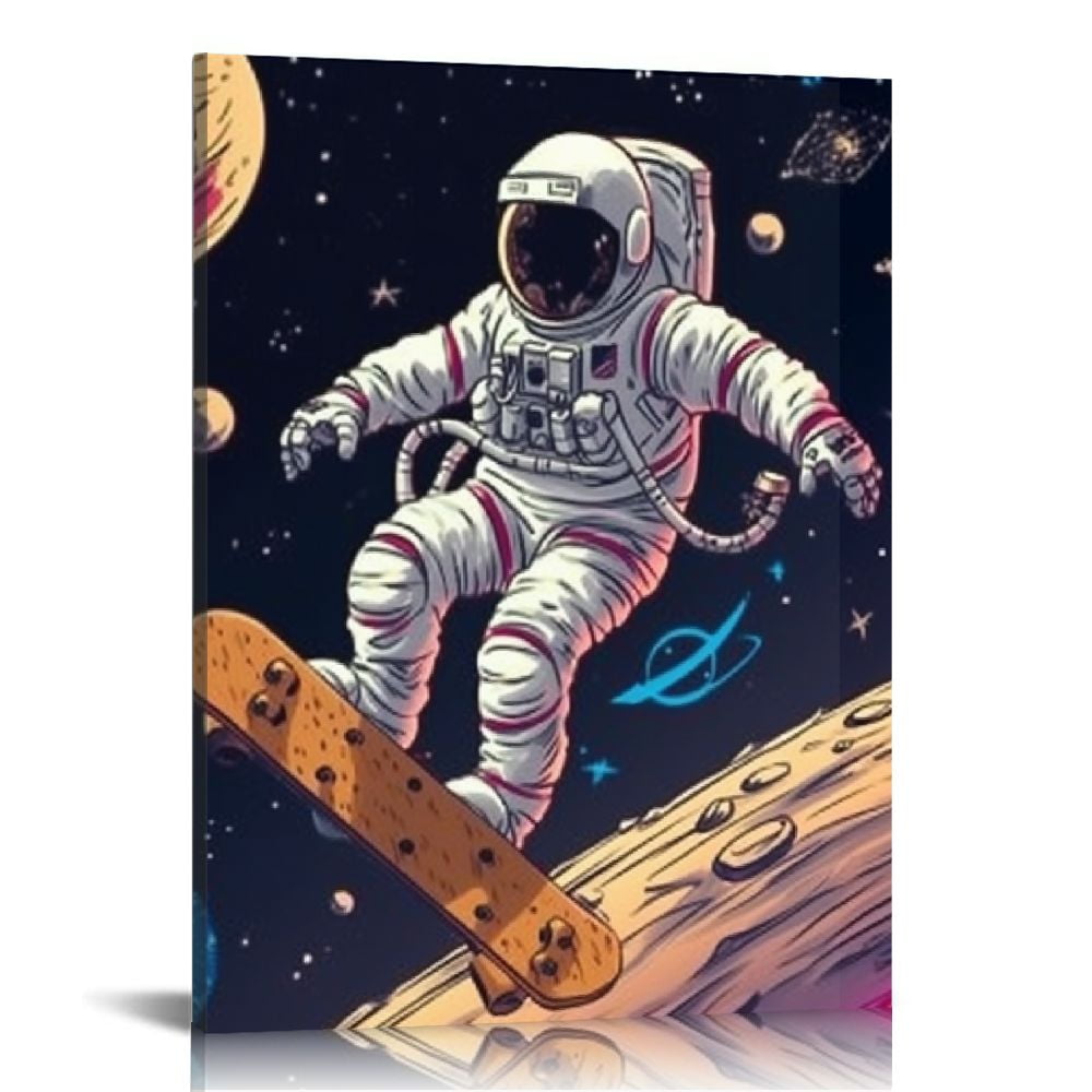 QFMY Outer Space Farmed Wall Art Print, Inspirational Quotes Canvas ...