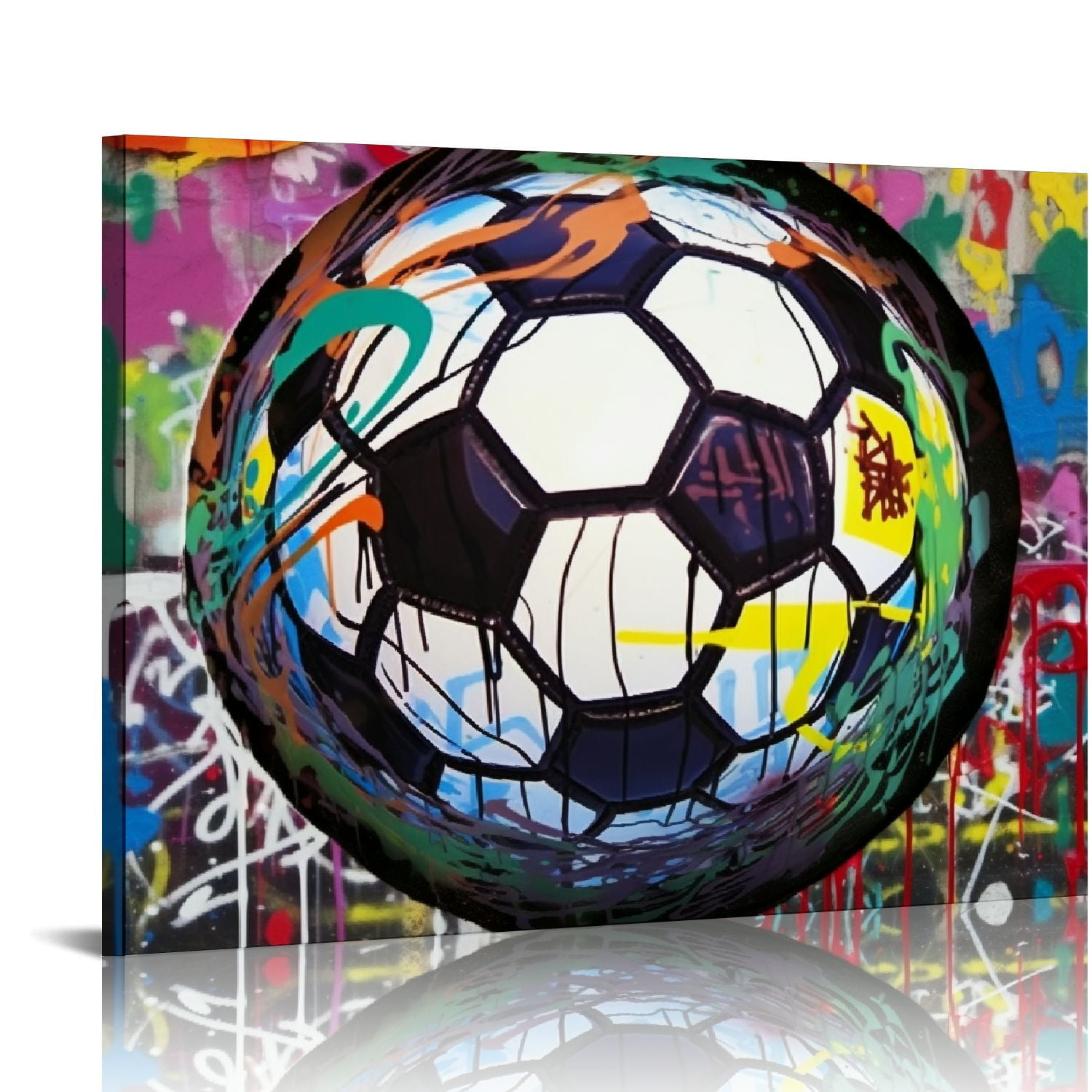 QFMY Sports Wall Art Boys Room Wall Decor Graffiti Decor Colorful ...