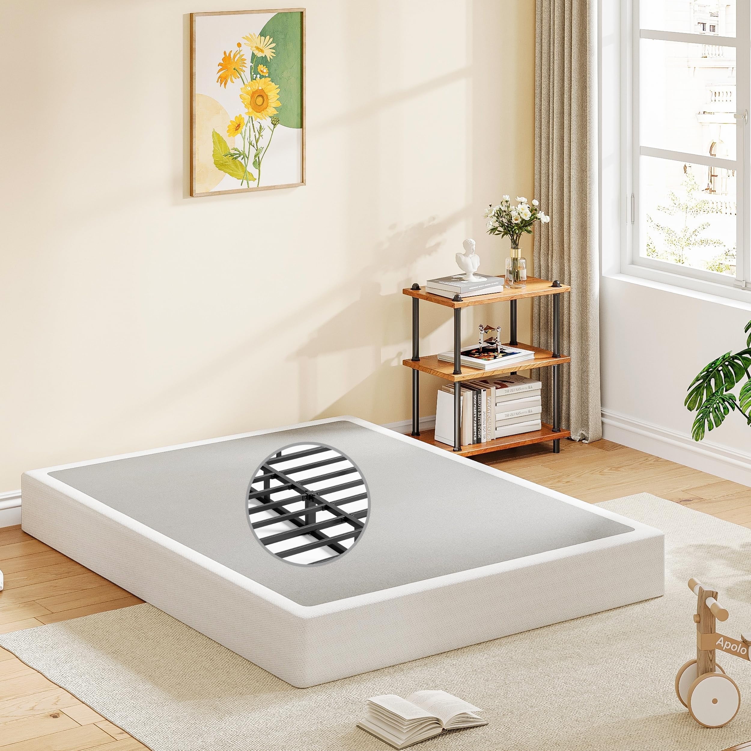 QFTIME 9" Metal King Box Spring, Mattress Foundation, Heavy-Duty, Easy ...