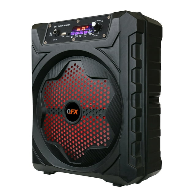 QFX Bluetooth Battery Powered Portable PA Speaker- Black - Walmart.com