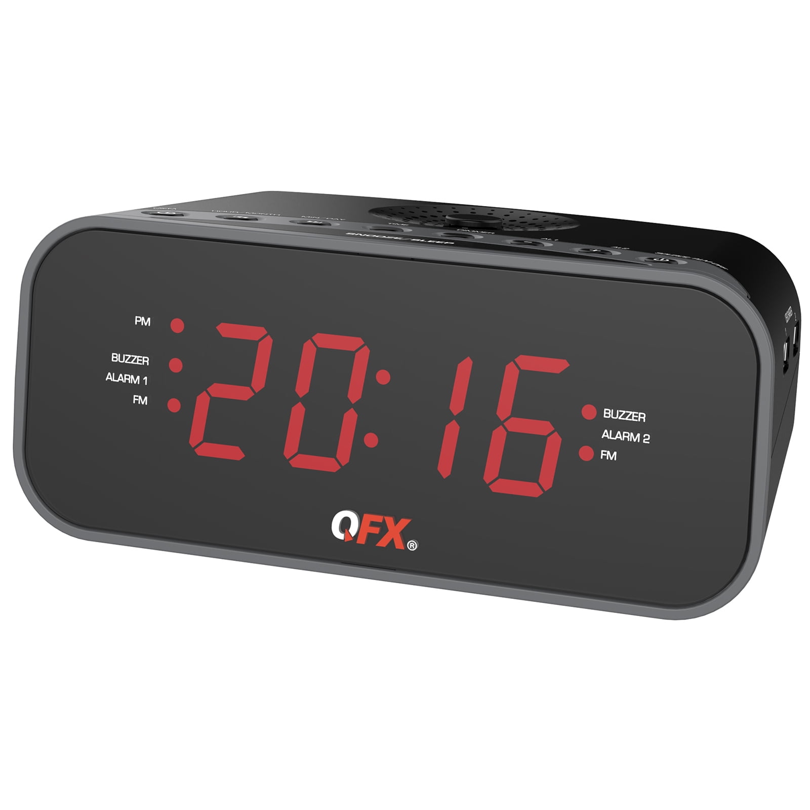 QFX FM LED DISPLAY DUAL ALARM CLOCK RADIO - Walmart.com