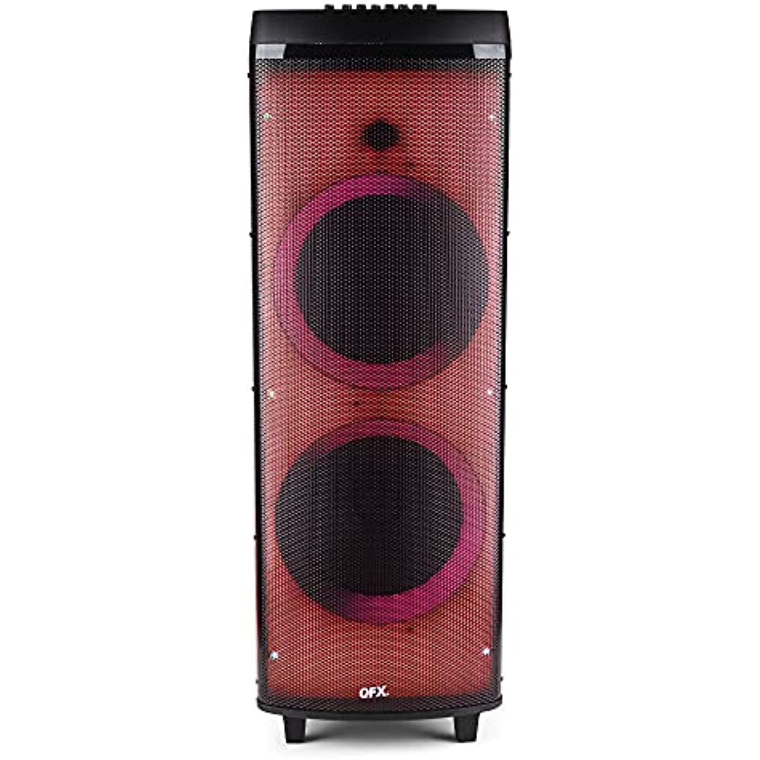 QFX LCS-120 Dual 12" Bluetooth Speaker with Liquid Crystal Light ...
