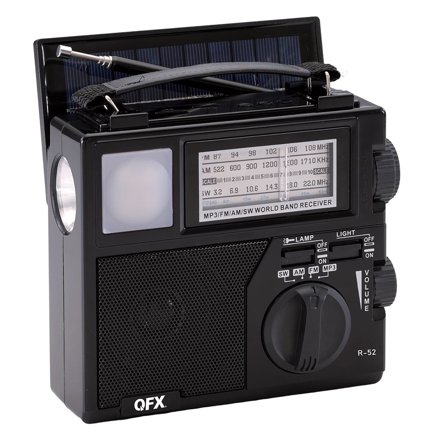 QFX Portable AM/FM/Shortwave Radio with Bluetooth, Flashlight, and ...