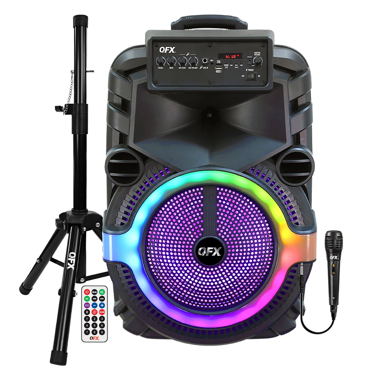 QFX Portable Bluetooth True Wireless Speaker with LEDs, Wired ...