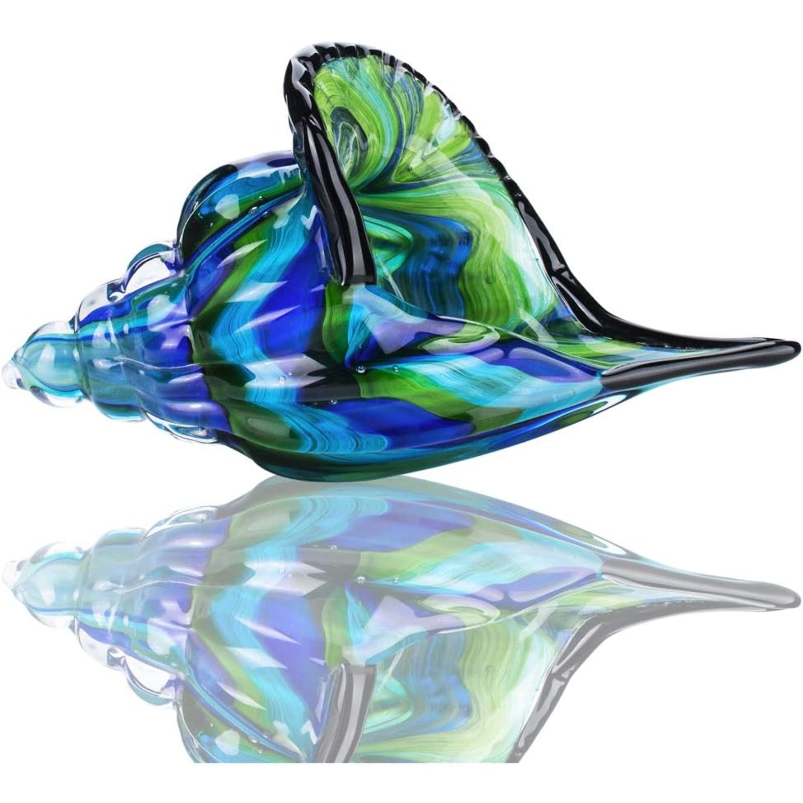 QFkris Hand Blown Glass Conch Seashell Figurine Home Decor Art Glass ...