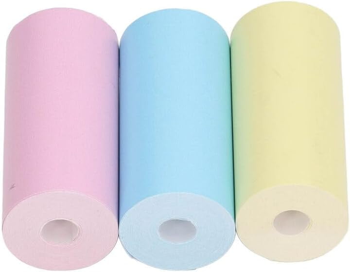 QGJZVUNL 3Pcs Colorful Mini Printing Paper Roll Sticker Paper Camera ...