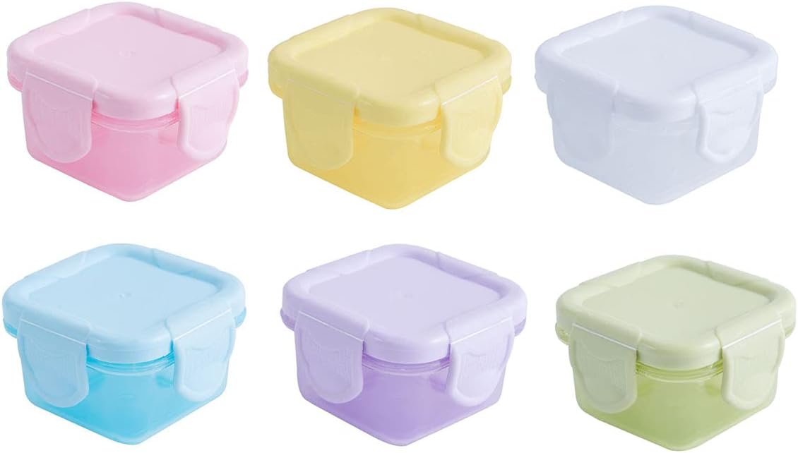 QGJZVUNL 6Pcs Mini Food Storage Containers, Leakproof Lids, Condiment ...