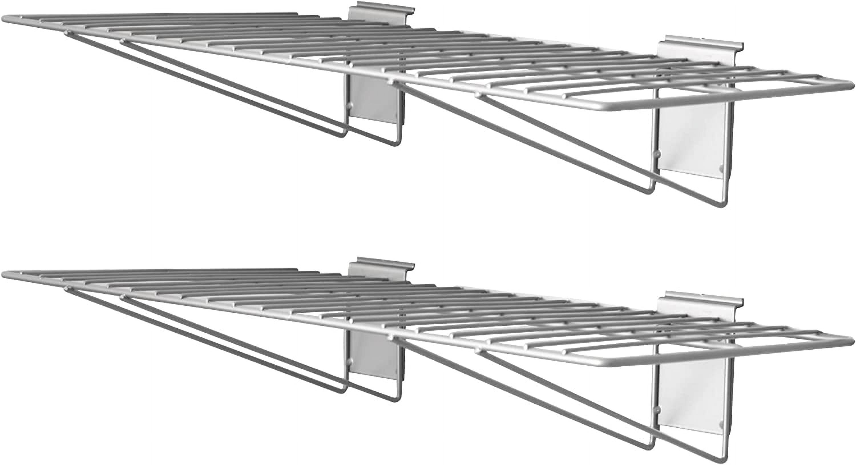 QGYEHLI Slat Wall Shelves 24-Inch by 12-Inch Steel Wire Bracket for and ...