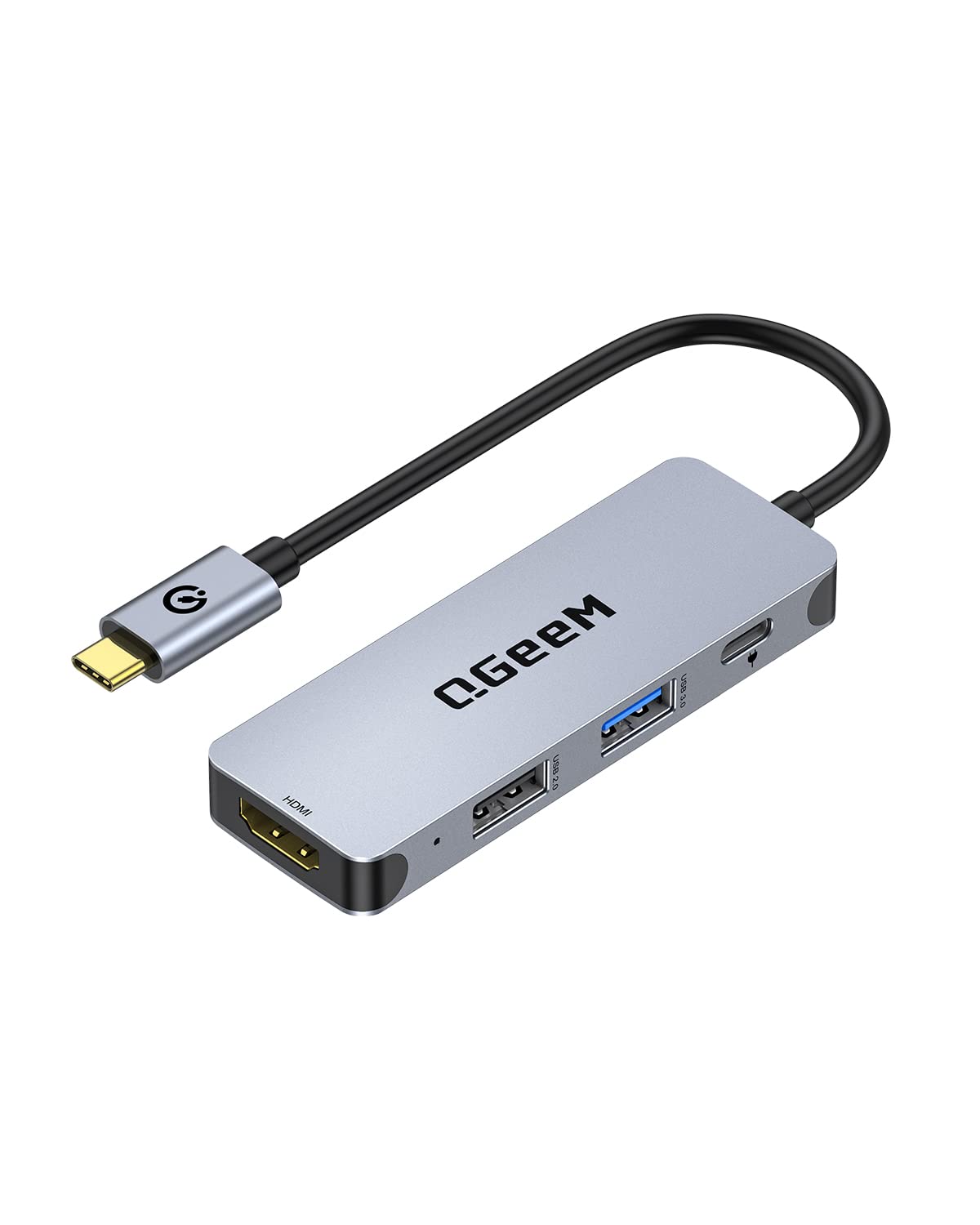 QGeeM USB C Hub, 4-in-1 USB C to HDMI Hub,100W Power Delivery ...