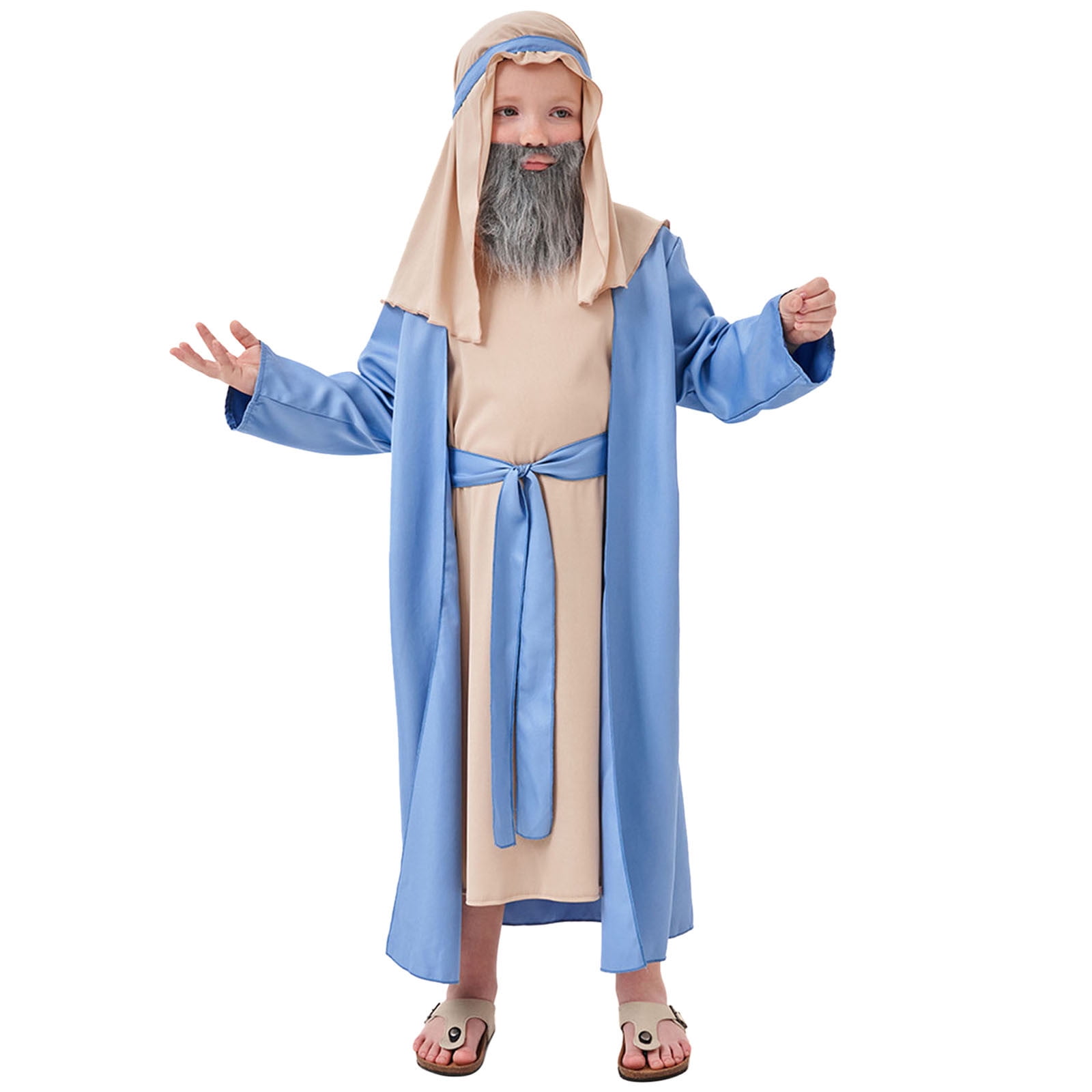 QHFBli 3 PCS Saint Joseph Kids Biblical Outfit Shepherd Boys Nativity ...