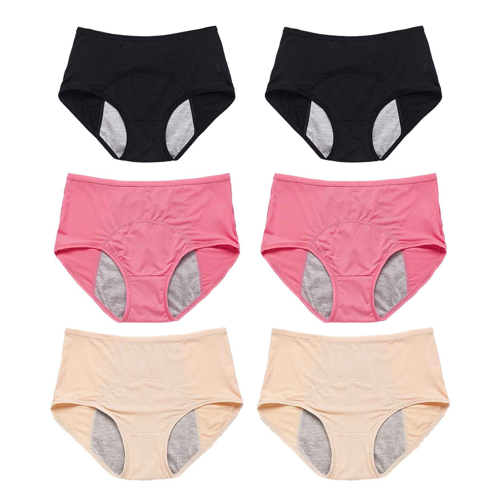 QHFBli 6Pcs Cotton Incontinence Underwear for Women, Middle Waisted ...