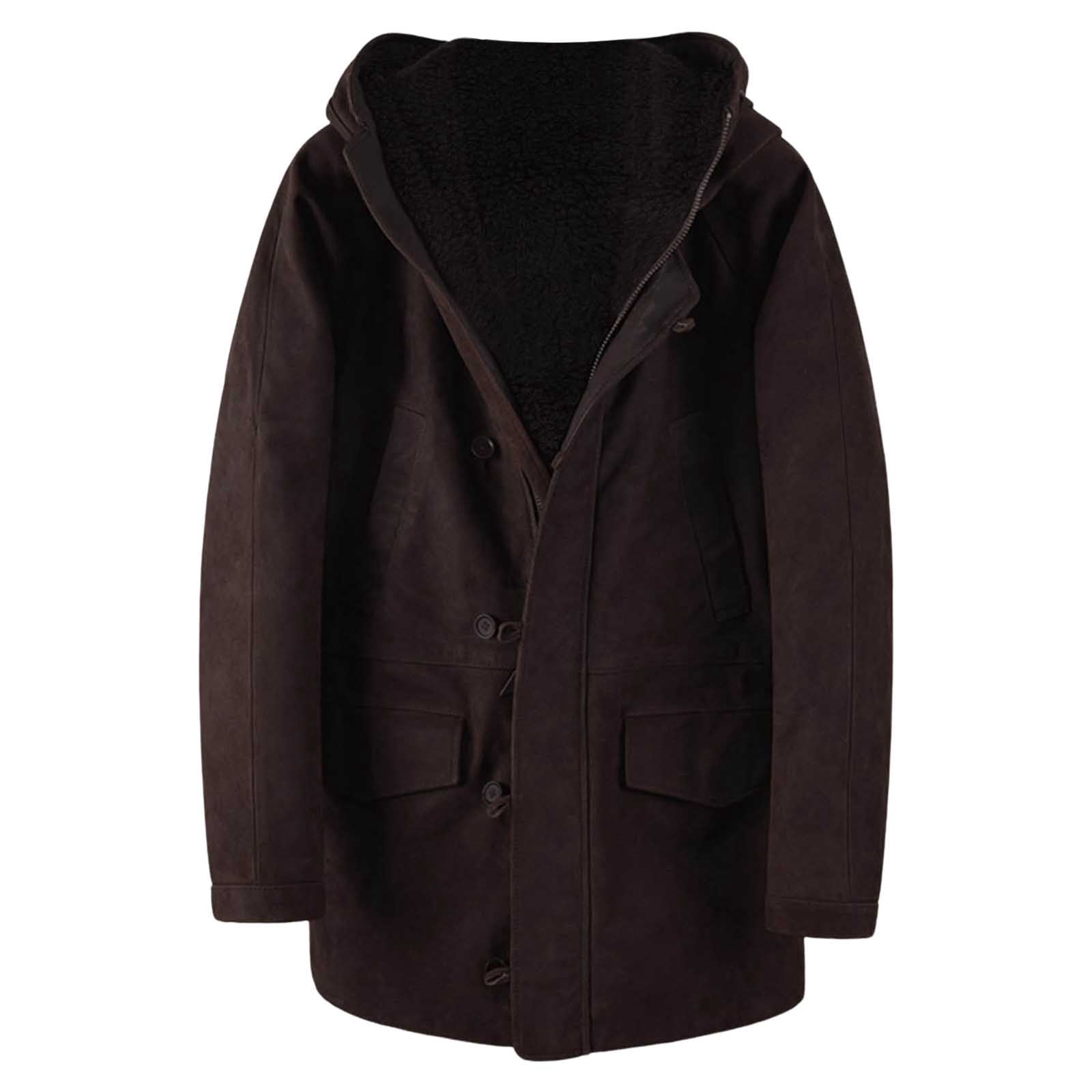 QHFBli Denim Jacket Men Men's Winter Trench Coat with Suede and ...