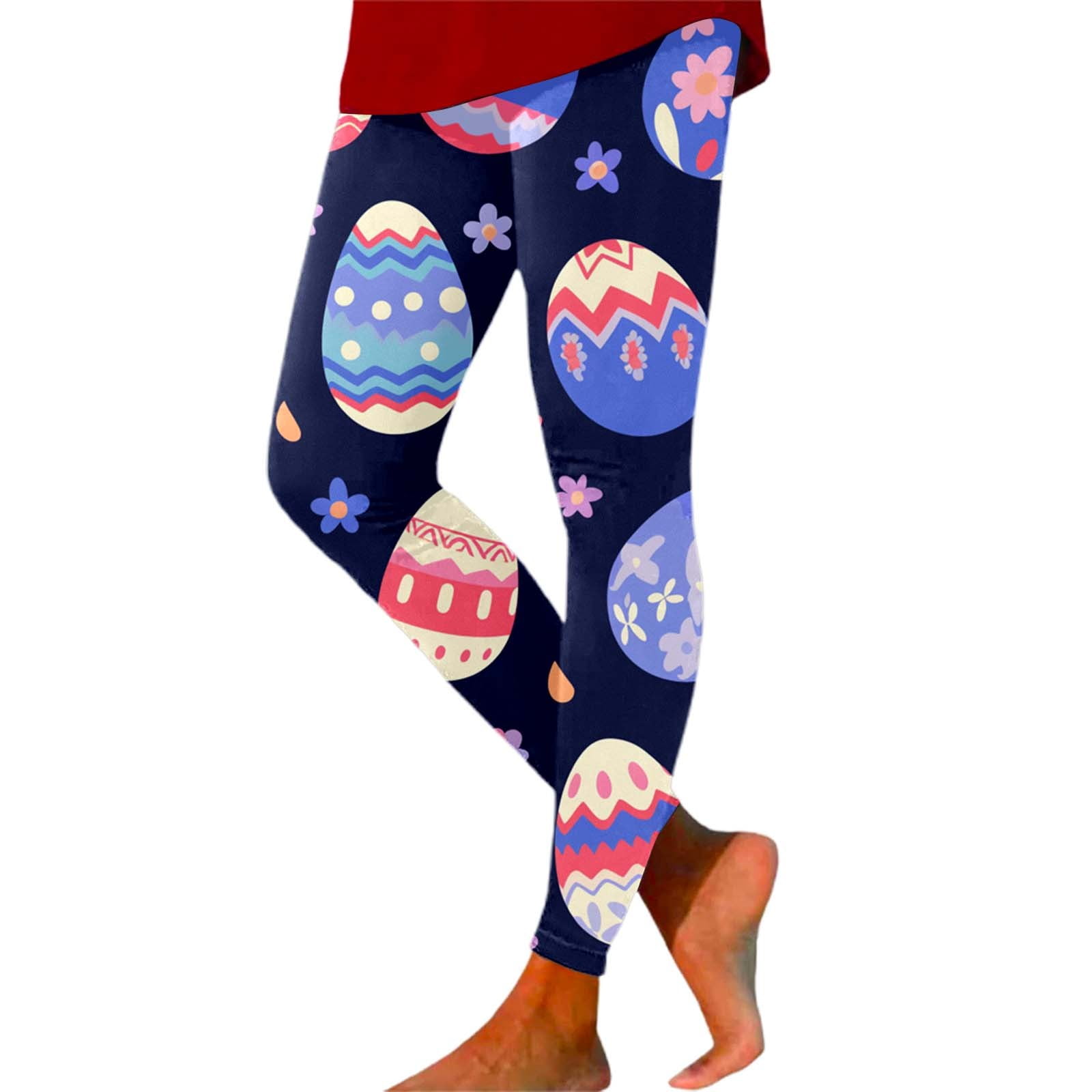 QHFBli Easter Leggings for Women Bunny Rabbit Egg Print Tummy Control ...