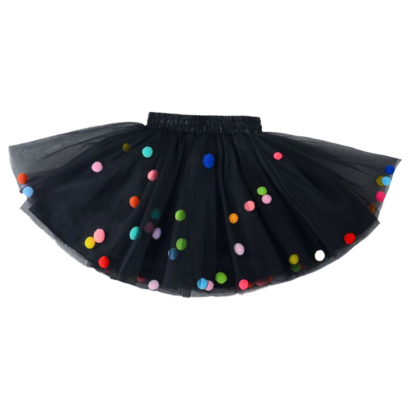 QHFBli Girls' Polka Dot Tutu Glitter Ballet 3 Layer Tulle Dance Skirt ...