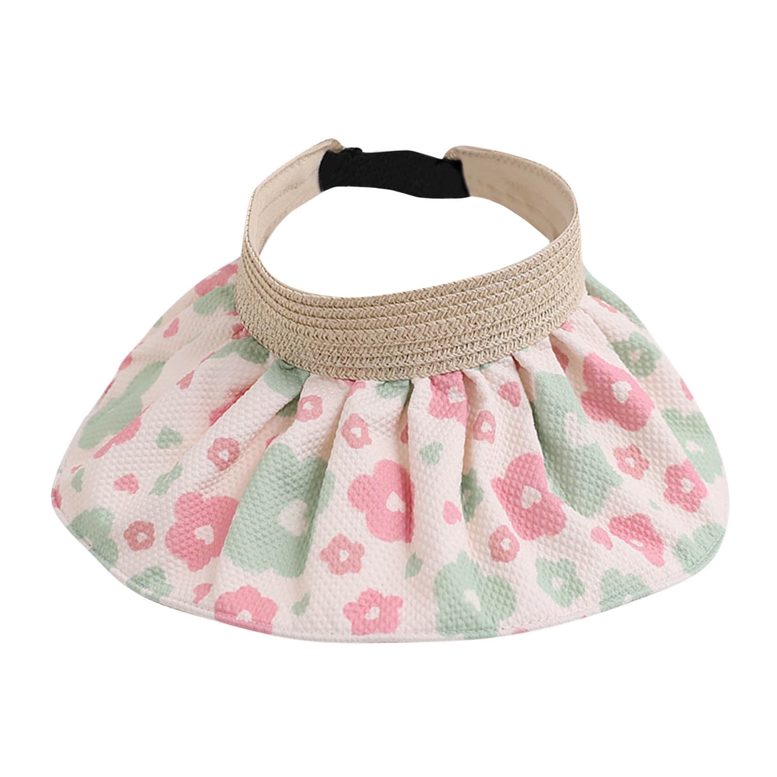 QHFBli Kids Sun Hats Roll Up Sun Visor Children Polka Dots Lemon Print ...