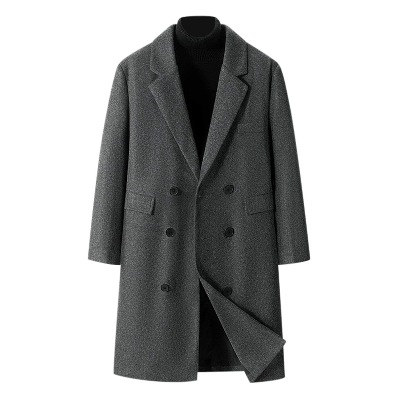 QHFBli Lightweight Mens Trench Coat Men's Trench Coat Wool Blend Slim ...
