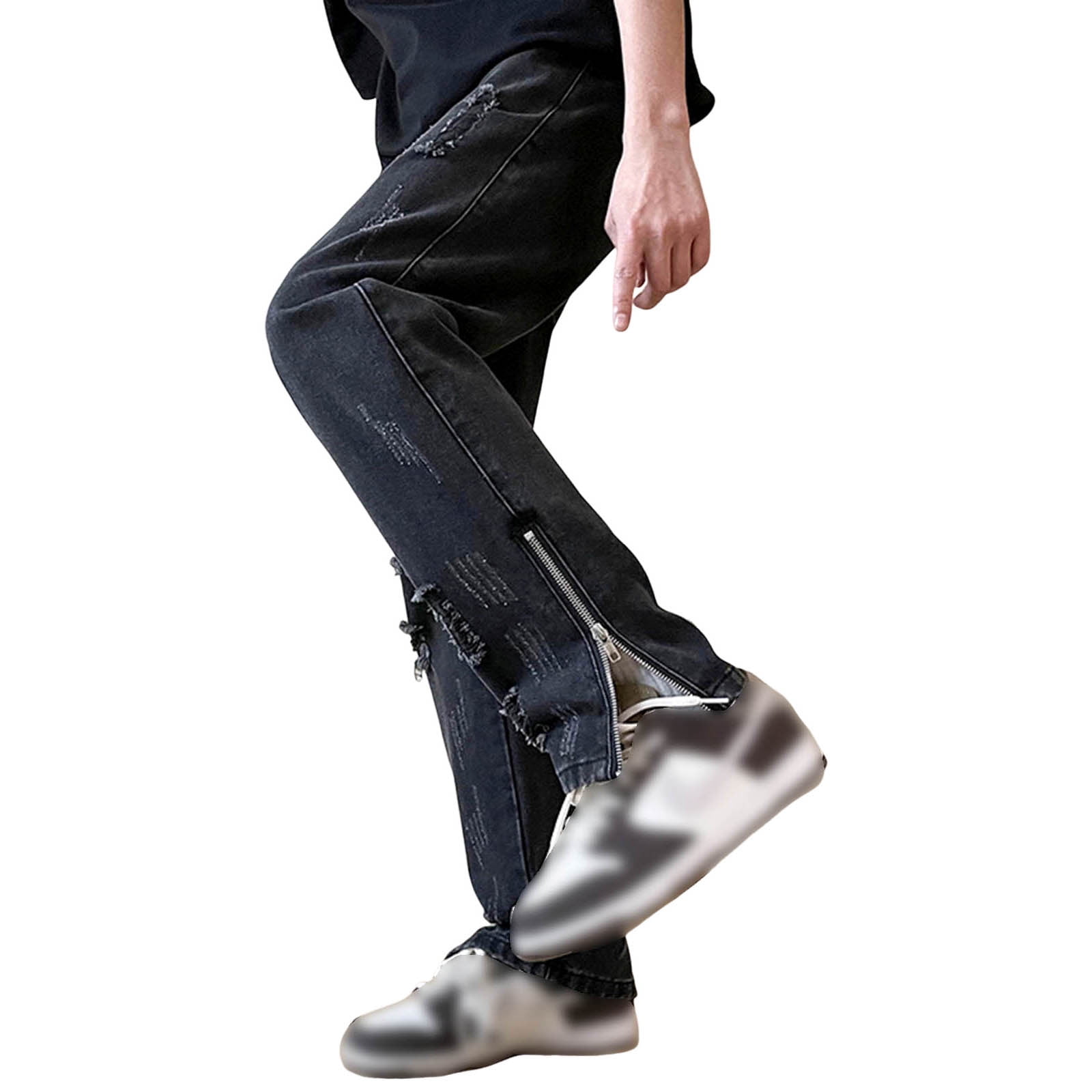 QHFBli Men's Patch Ripped Stretch Regular Fit Jean - Walmart.com
