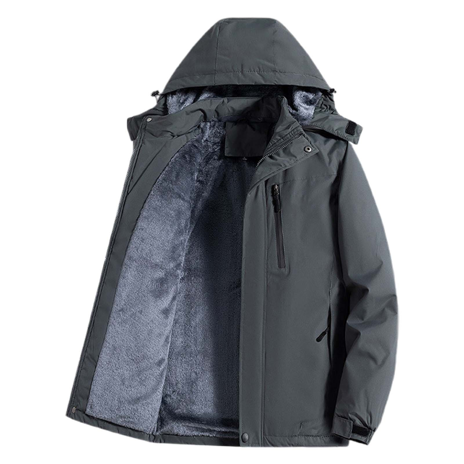 QHFBli Men's Windbreaker Jacket Men's Windproof Winter Jacket Warm Ski ...
