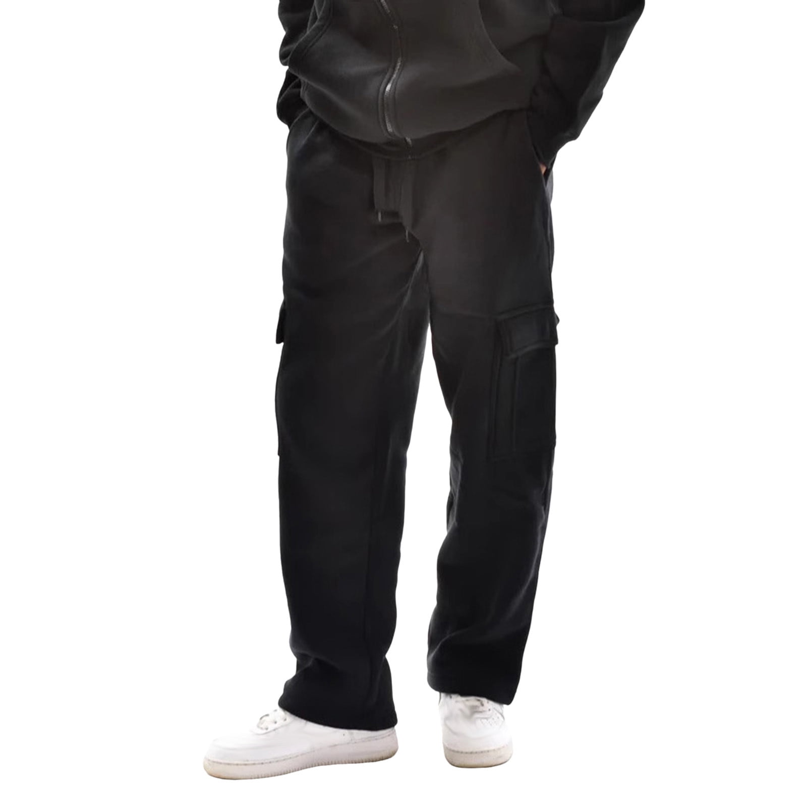 QHFBli Mens Cargo Sweatpants with Drawstrings Solid Cargo Pants ...
