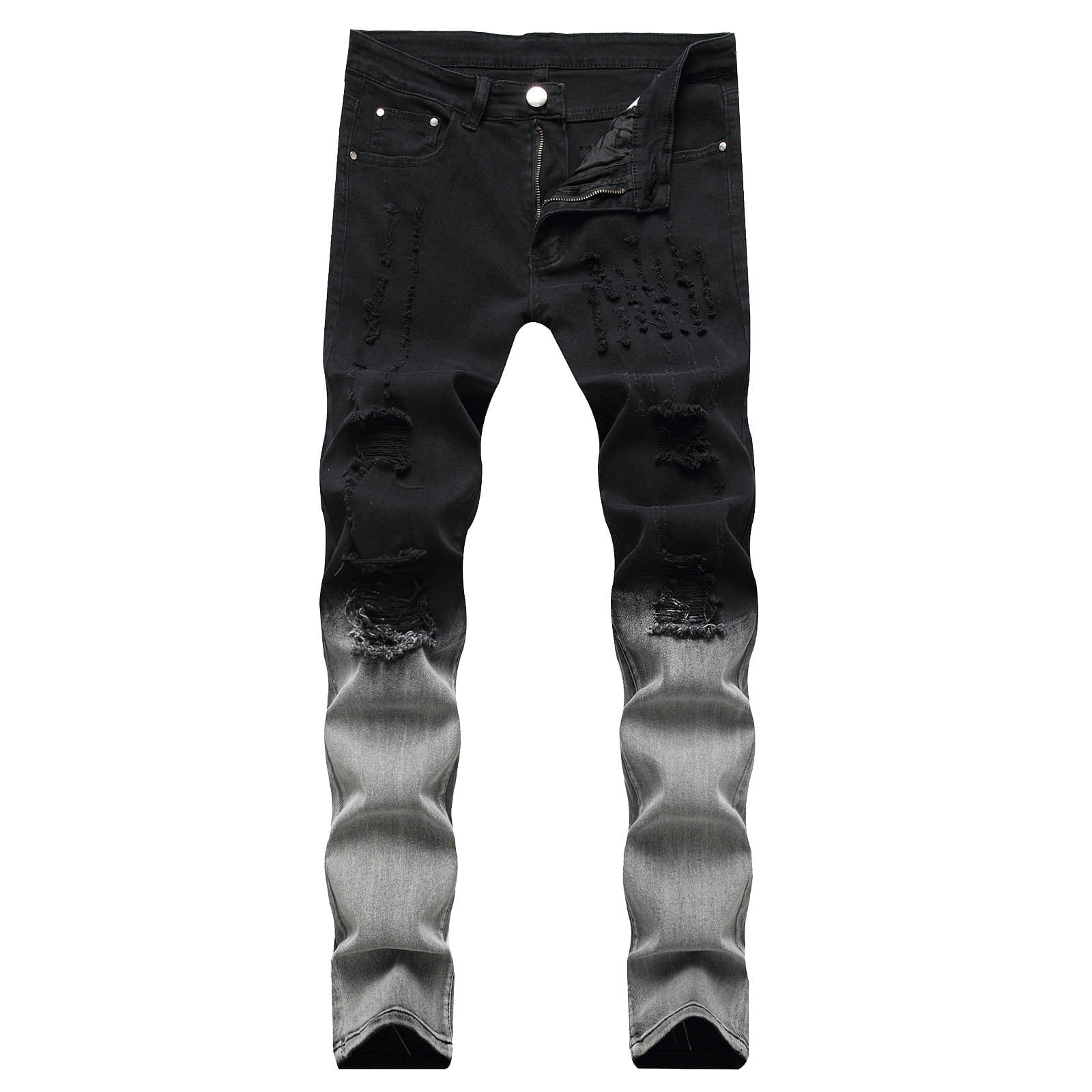 QHFBli Mens Patch Ripped Stretch Regular Fit Jean - Walmart.com