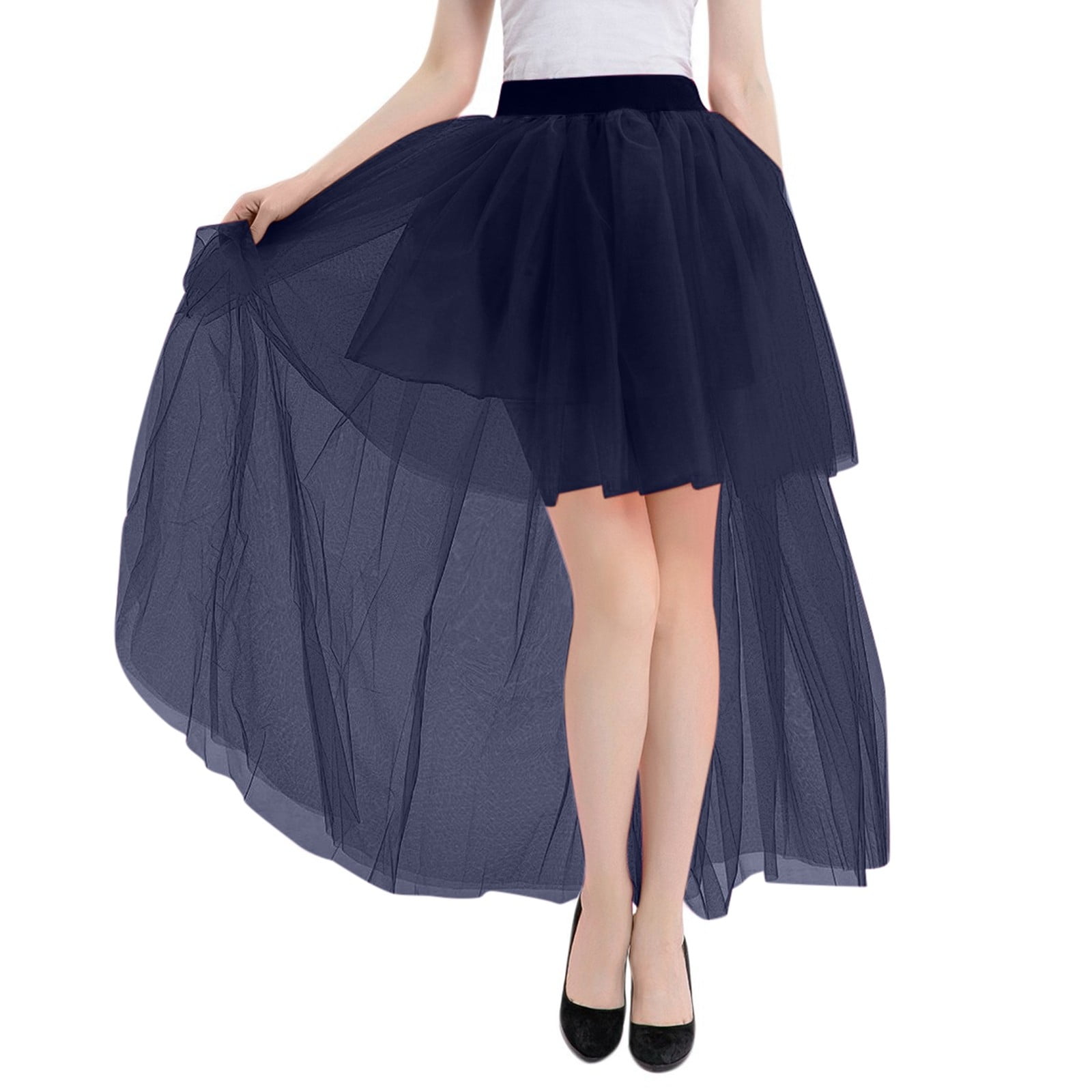 QHFBli Women High Low Tutu Skirts Layered Mesh Tulle Skirt Princess ...