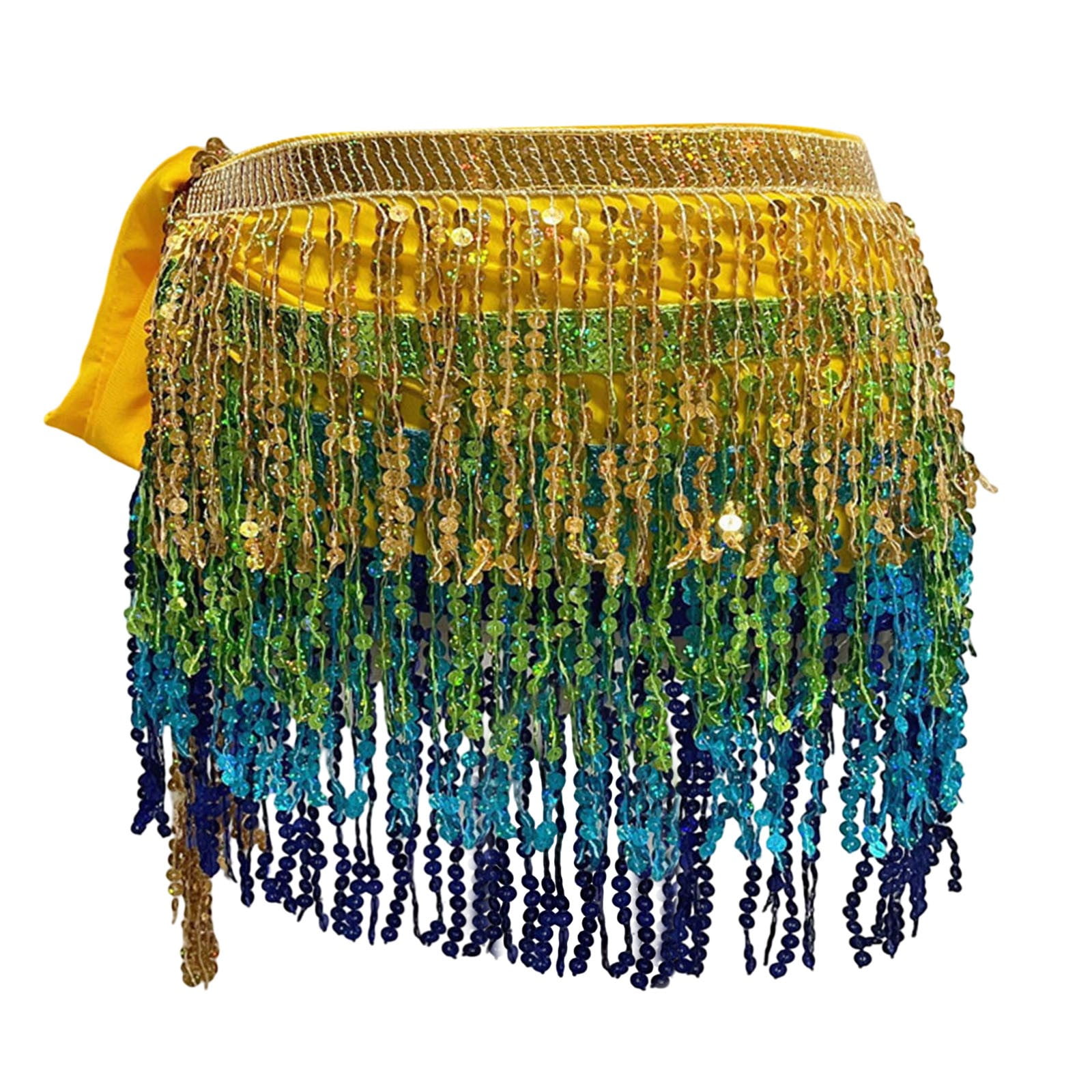 QHFBli Womens Belly Dance Bra Top with Chest & Scarf with Fringe ...