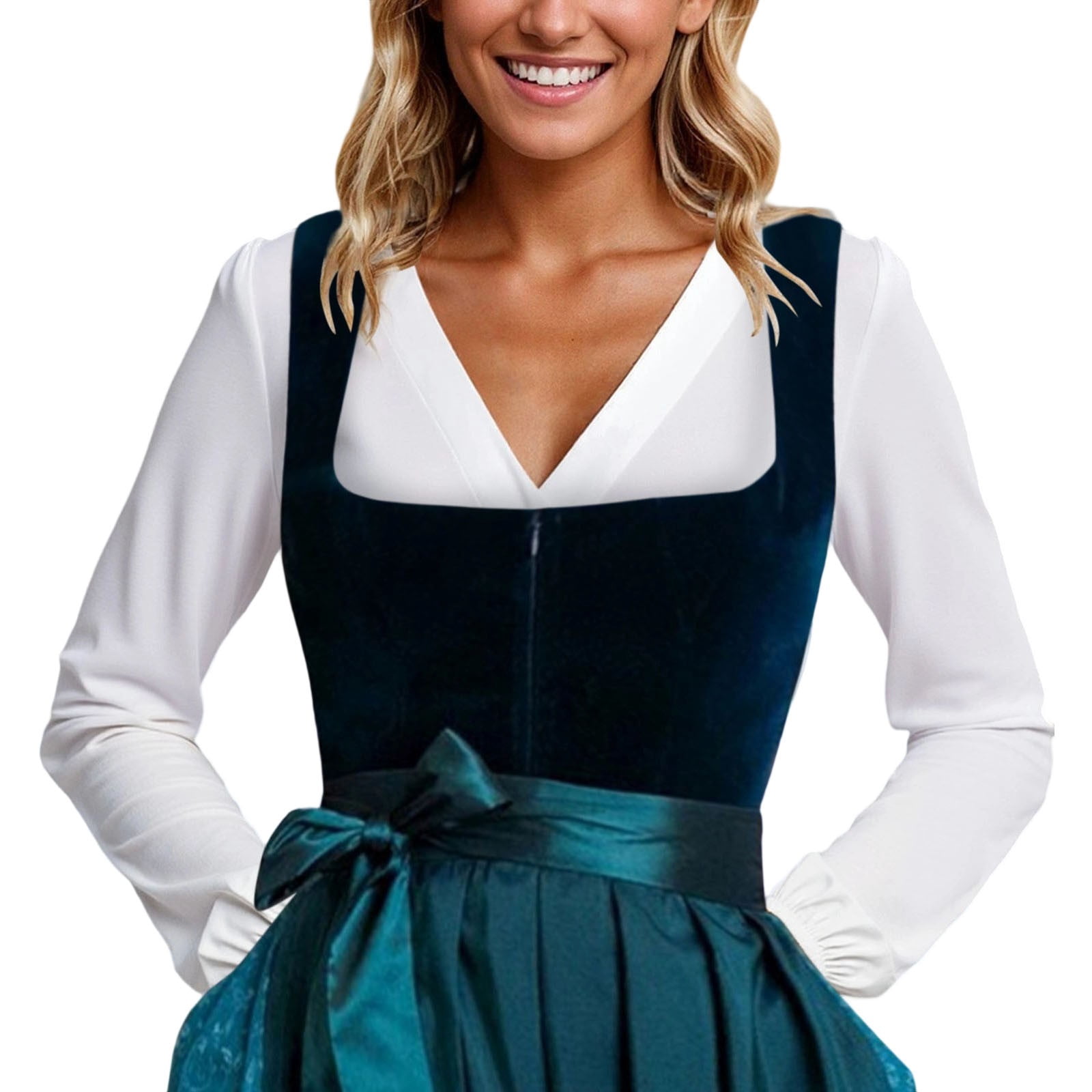 QHFBli Womens Oktobertfest Dirndl 2 Piece Authentic Dirndl for Bavarian ...