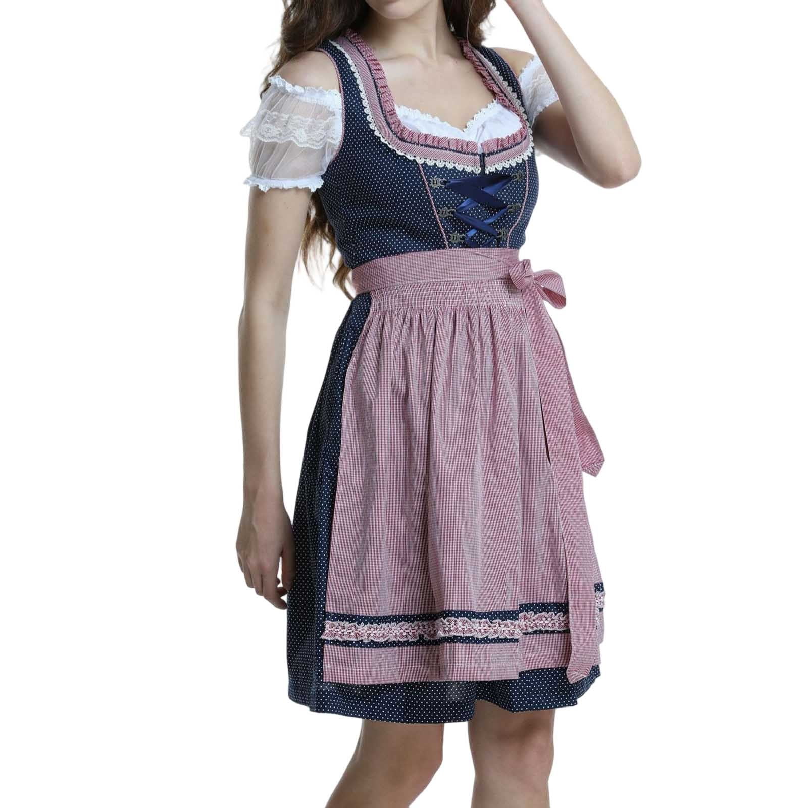 QHFBli Womens Oktobertfest Dirndl 2 Piece Authentic Dirndl for Bavarian ...