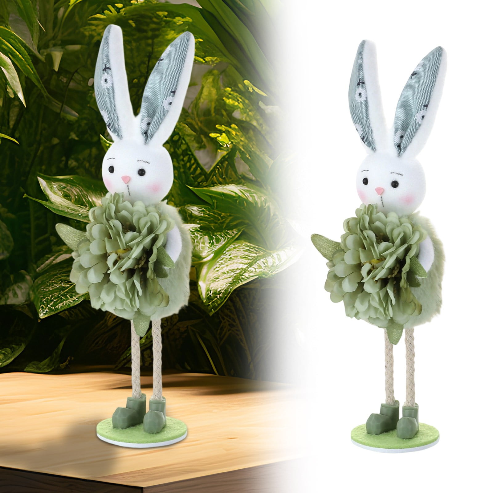 QHGKihyi Bunny Figurines Cute Standing Spring Flower Home Decor Easter ...