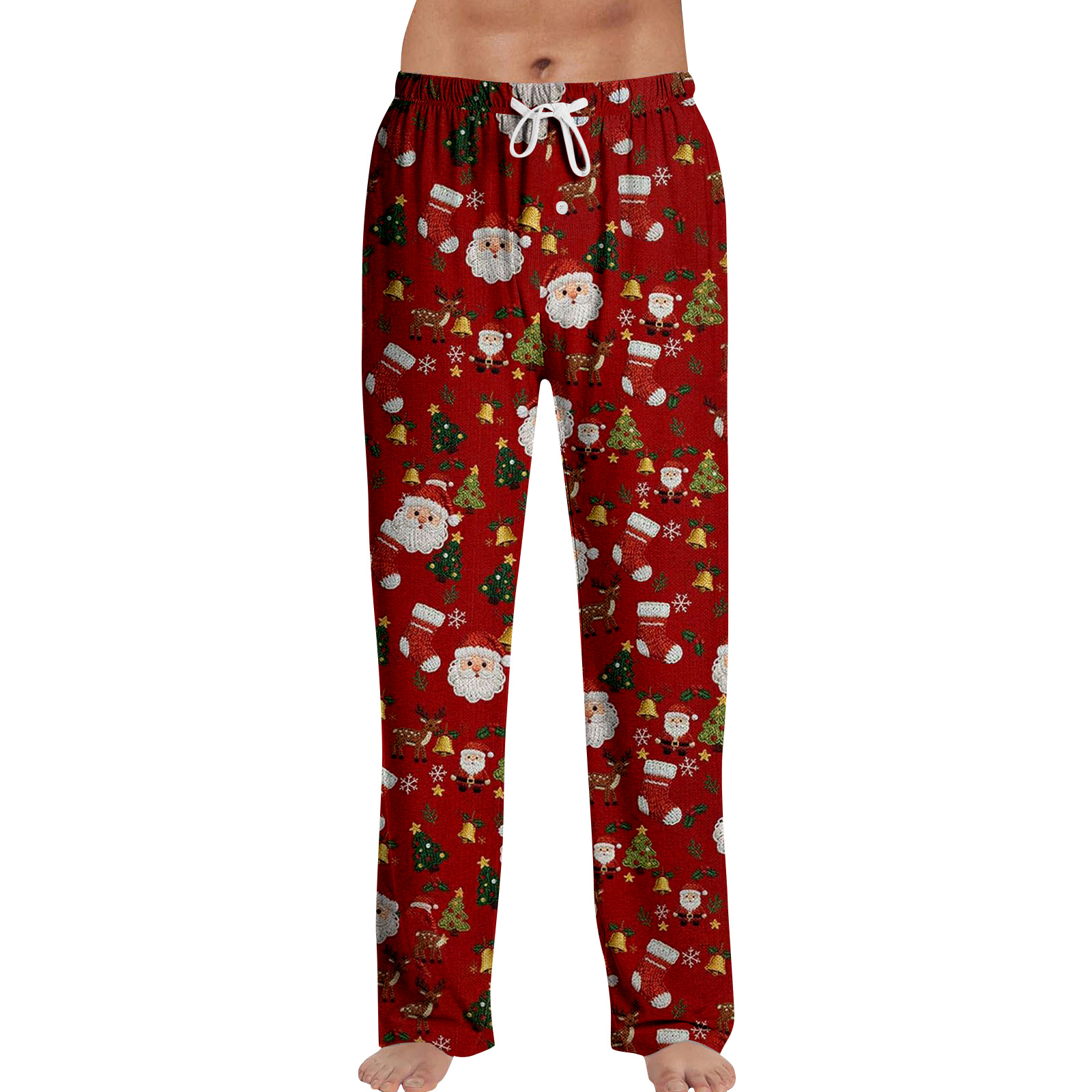 QHRMKOG 2026 New Christmas Pj Pants Men Relaxed Fit Christmas Tree ...