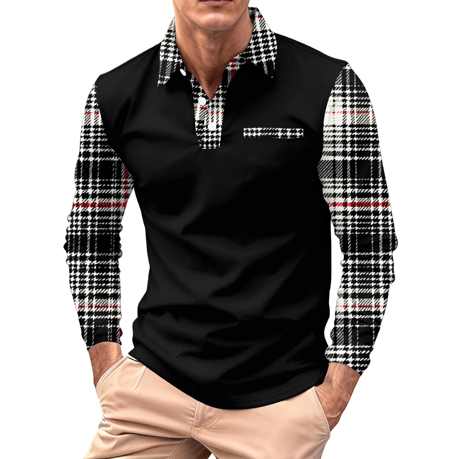 QHRMKOG Mens Polo Shirts Relaxed Fit Button Down Collared Golf Shirt ...