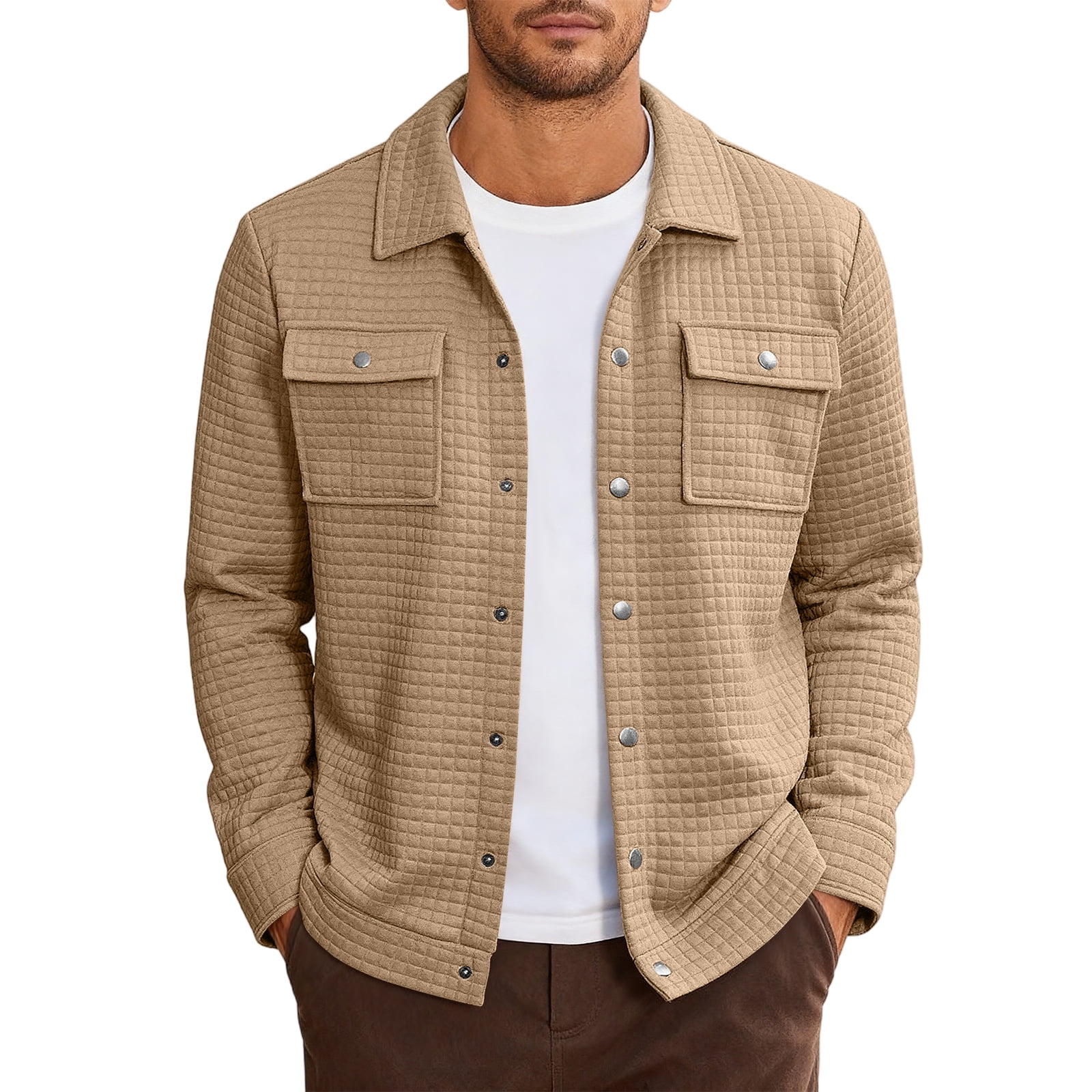 QHRMKOG Old Money Jacket Loose Fit Button Down Jackets with Flap ...