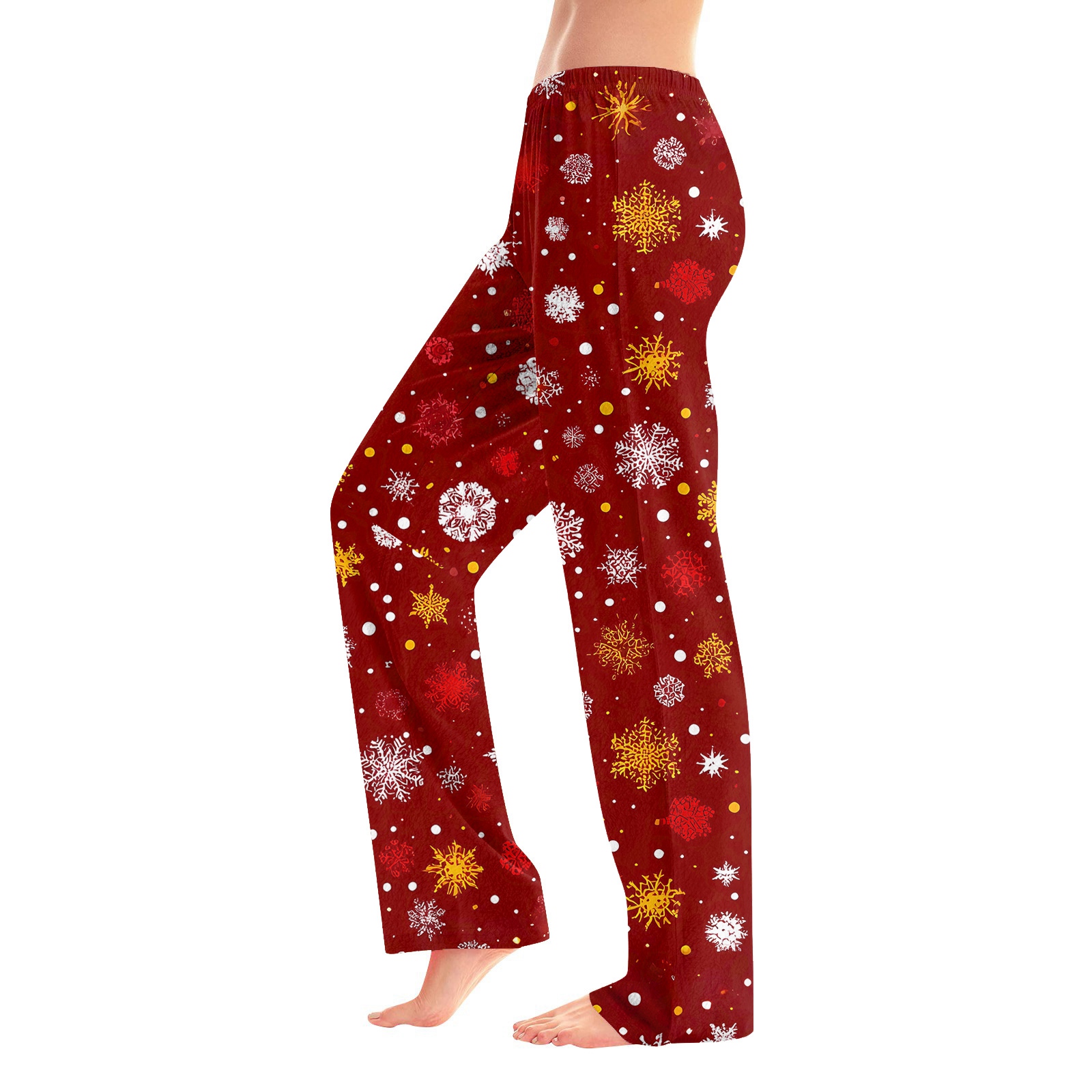 QHRMKOG Pj Pants Women Loose Fit Comfort Christmas Print Pajama Pant ...
