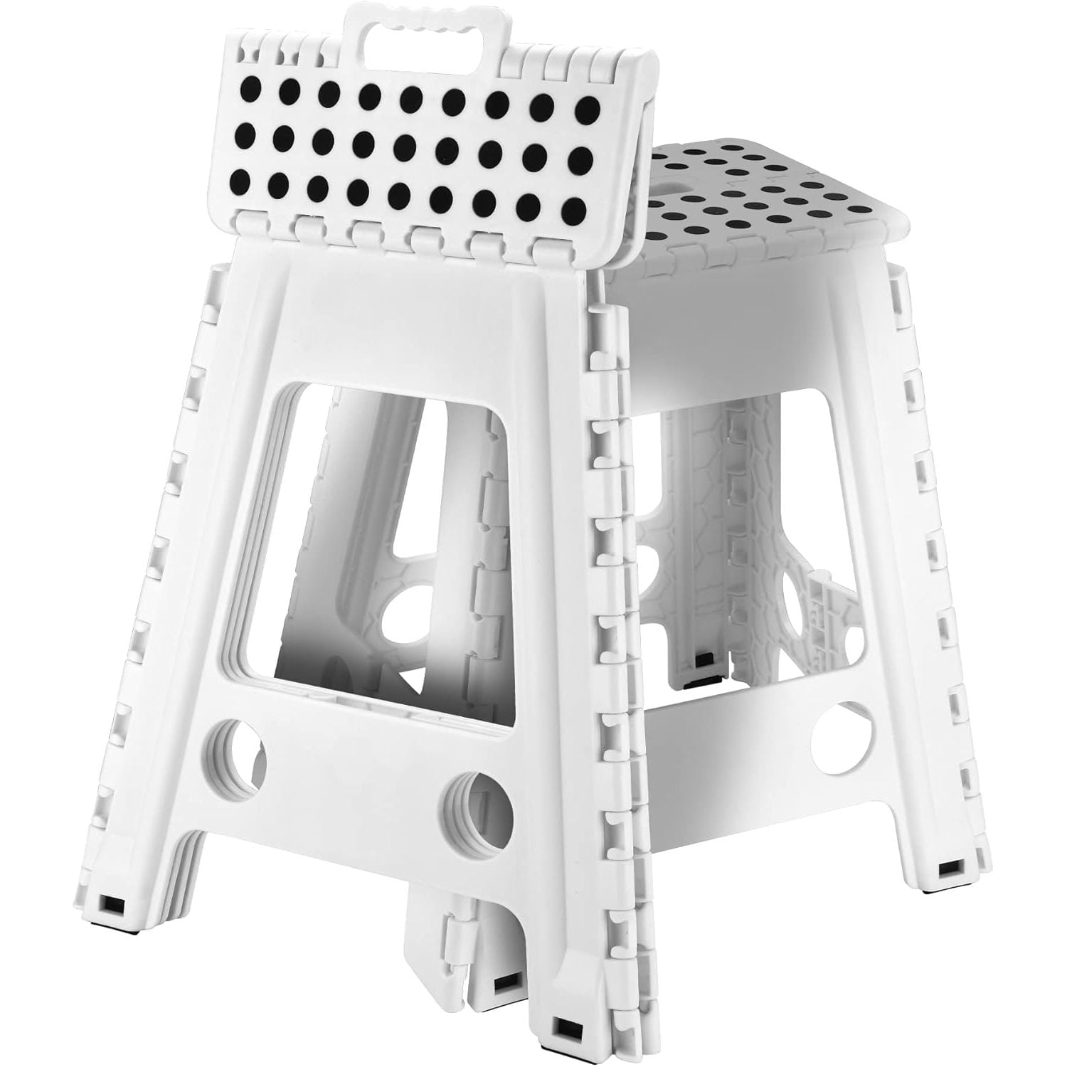 QHSP 18 inch Folding Step Stool Heavy Duty Plastic Foldable Step Stool ...